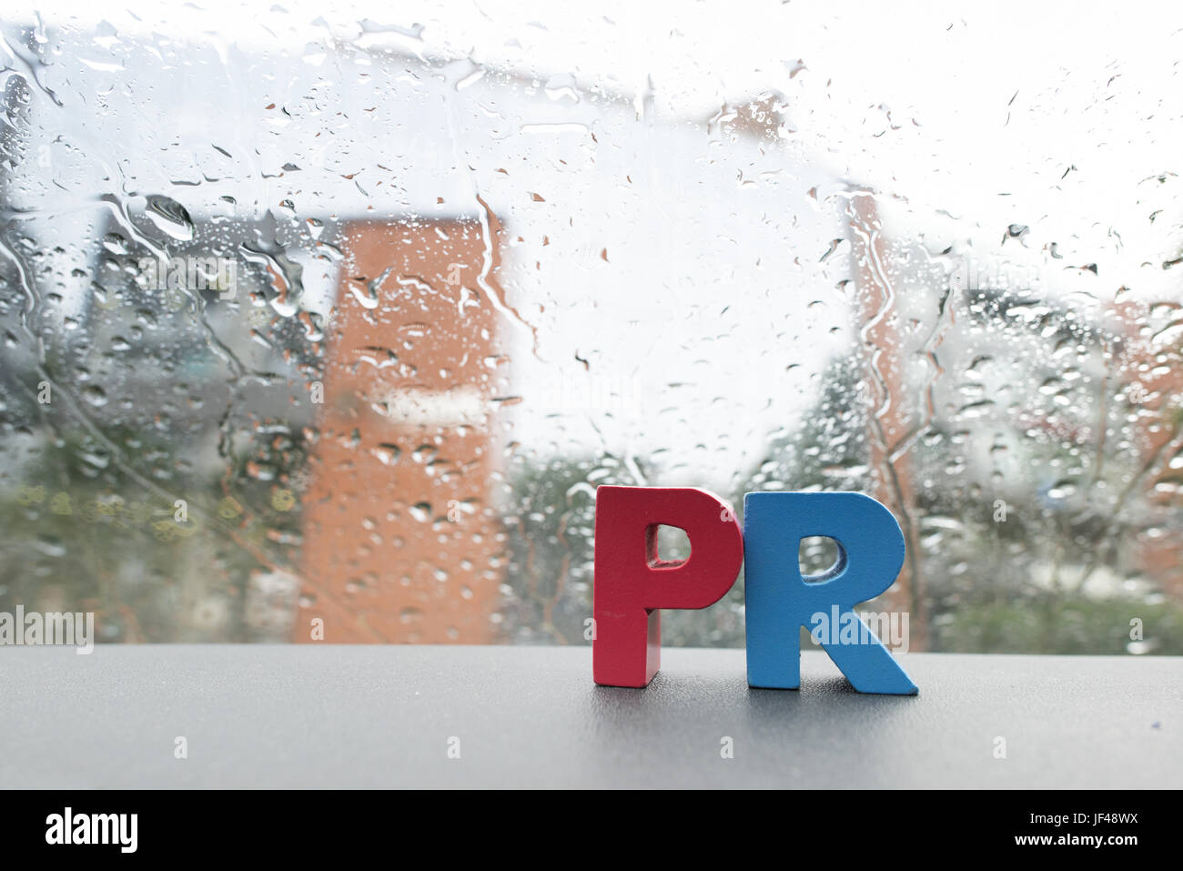 Word PR. Wooden letters Stock Photo - Alamy