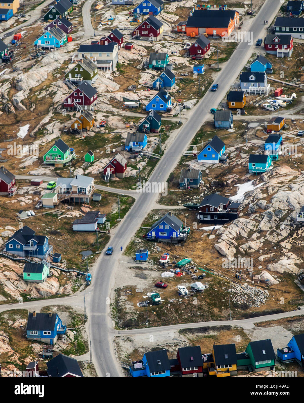 Aerial view of village Stock Photo - Alamy