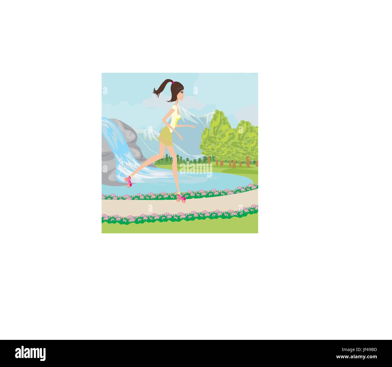 Girl laughing outdoors Stock Vector Images - Alamy