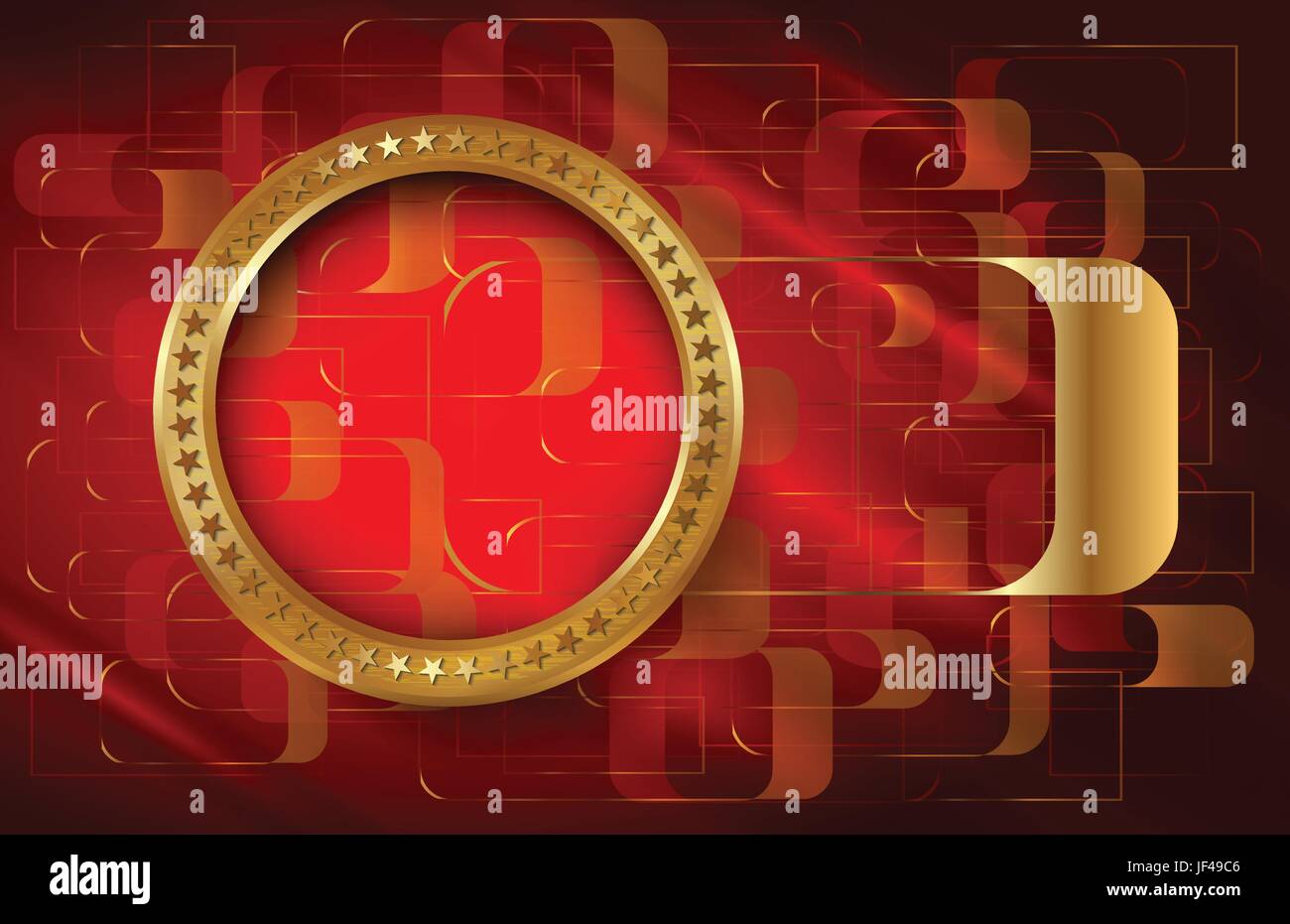 ring, circle, metallic, stars, asterisks, frames, rectangle, gold, red ...