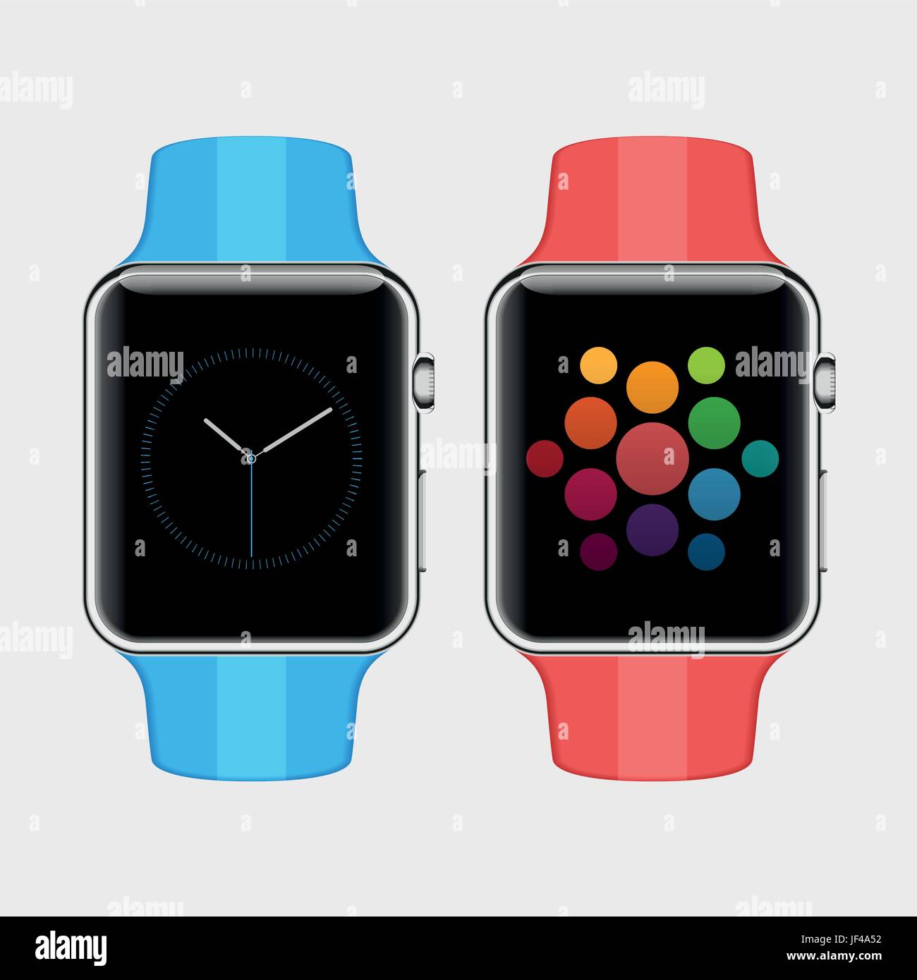 illustration, watch, smart, vector, electronic, telephone, phone ...