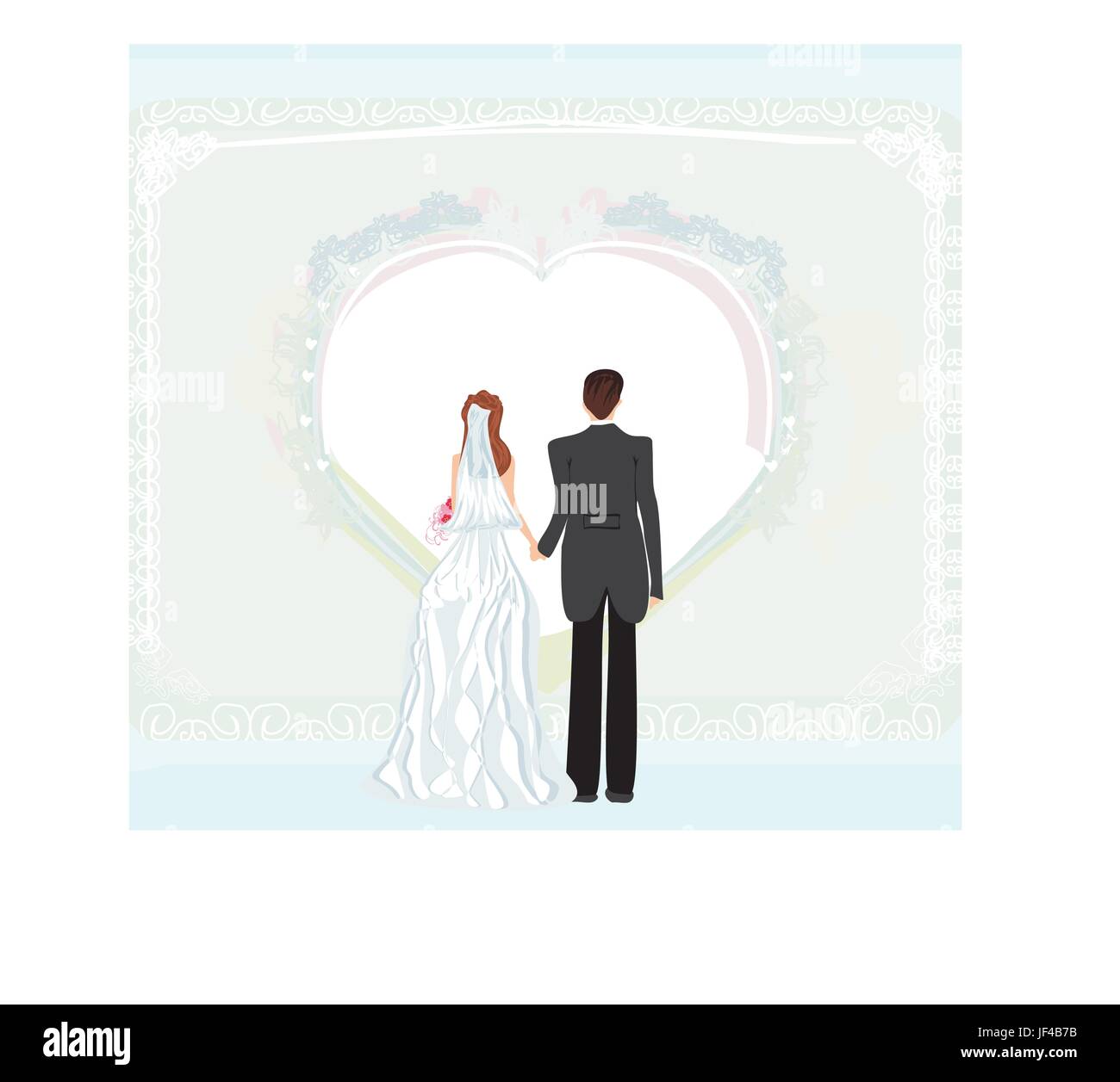wedding invitation card with a wedding couple Stock Vector Image & Art ...