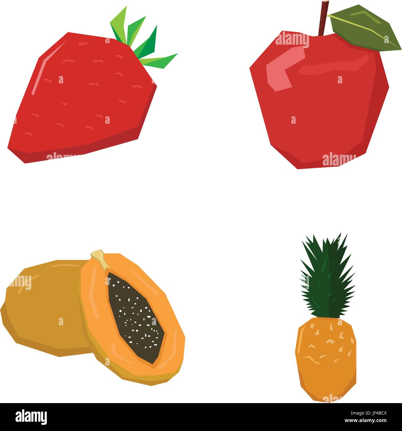 Set of geometric fruits Stock Vector Image & Art - Alamy