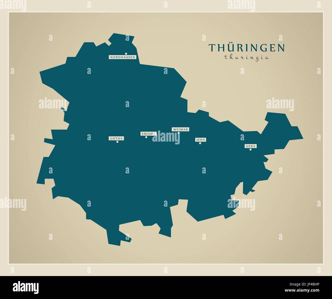 modern map - thuringia Stock Vector Image & Art - Alamy