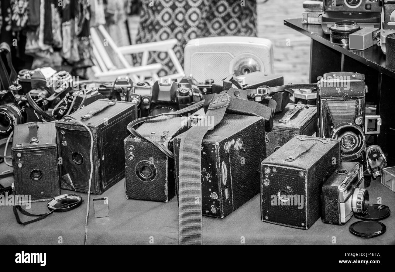 Retro marketplace Black and White Stock Photos & Images - Alamy