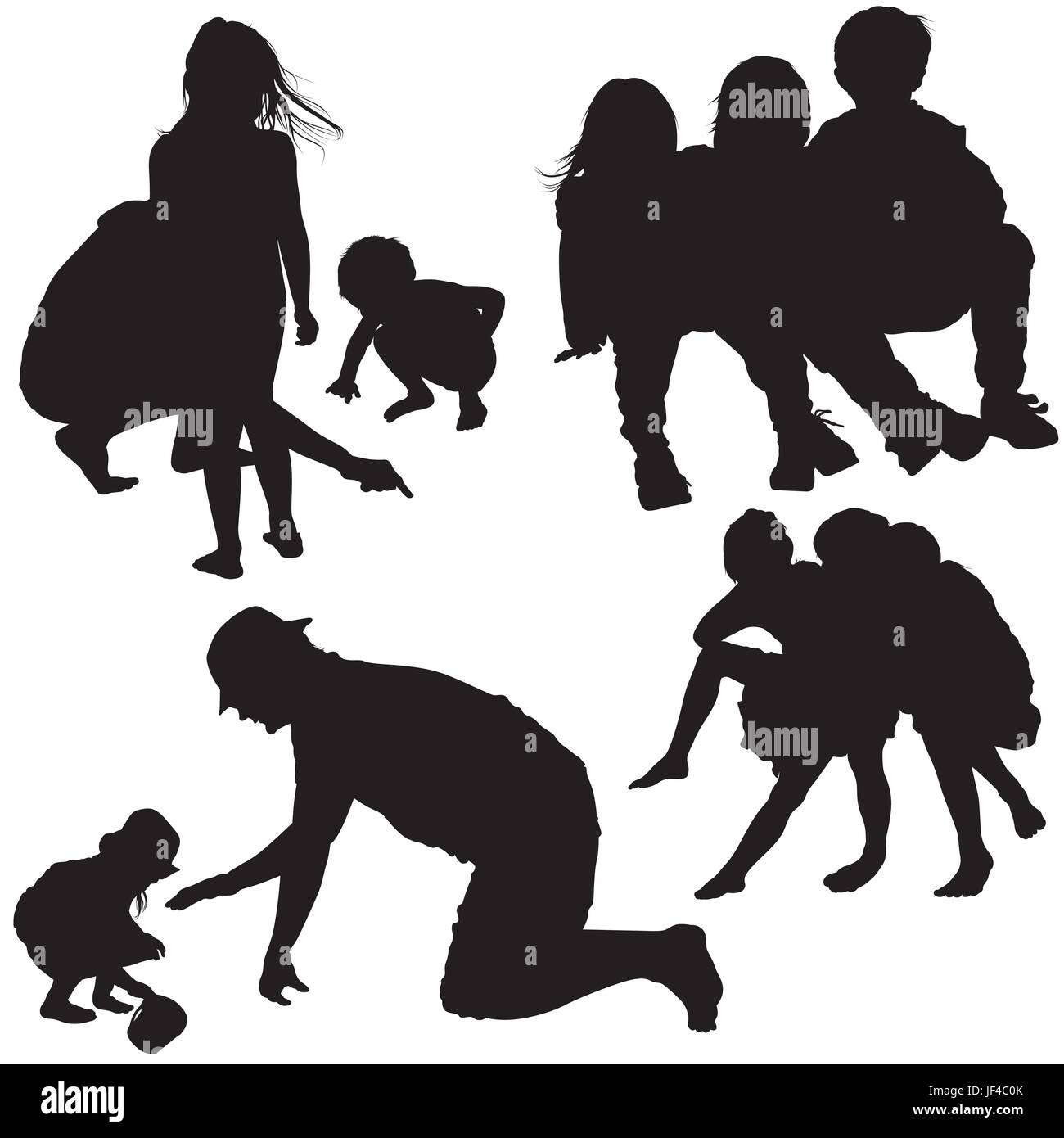 Adults and children playing together Stock Vector Images - Alamy