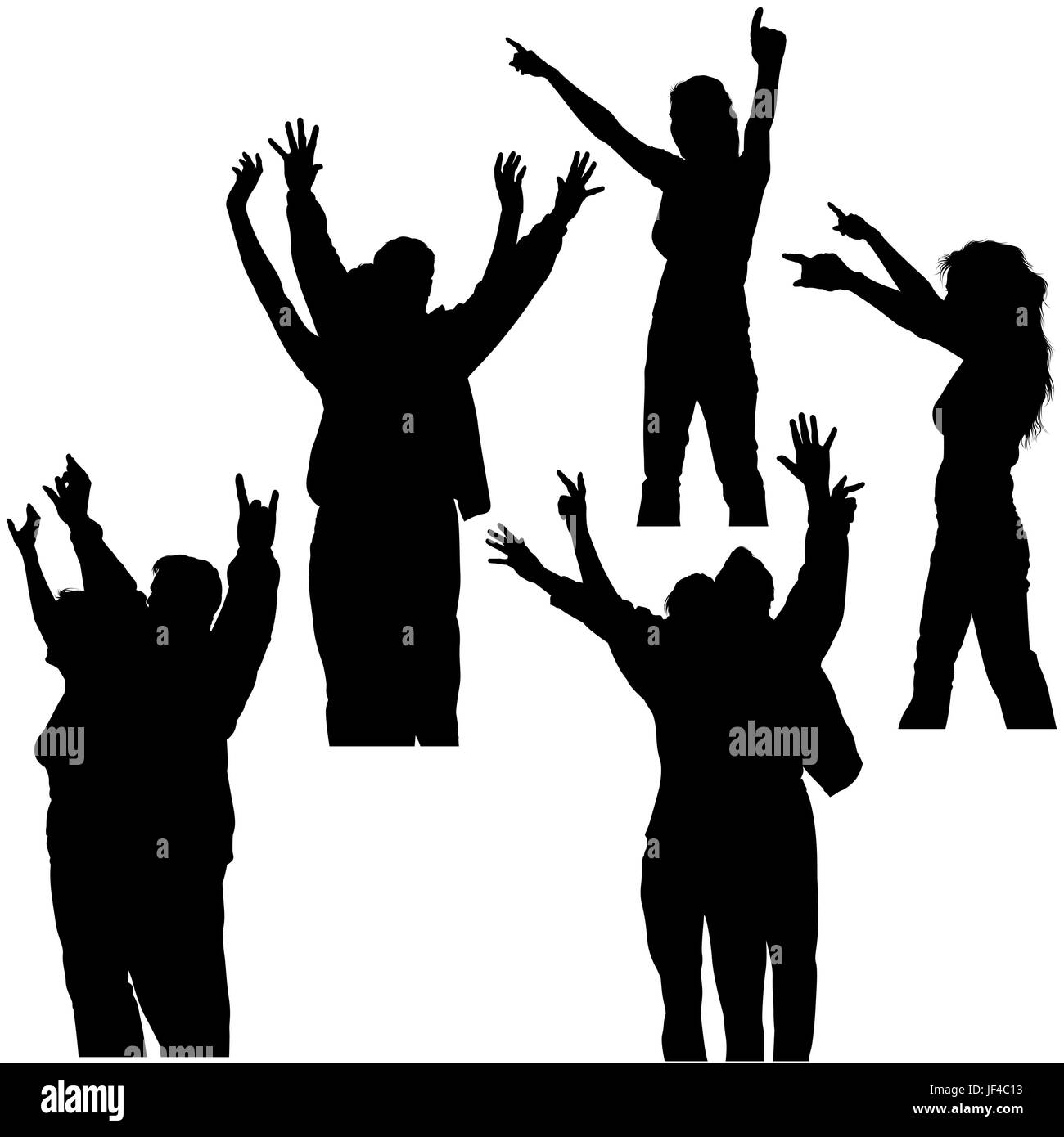 Enthusiastic crowd cheering Stock Vector Images - Alamy