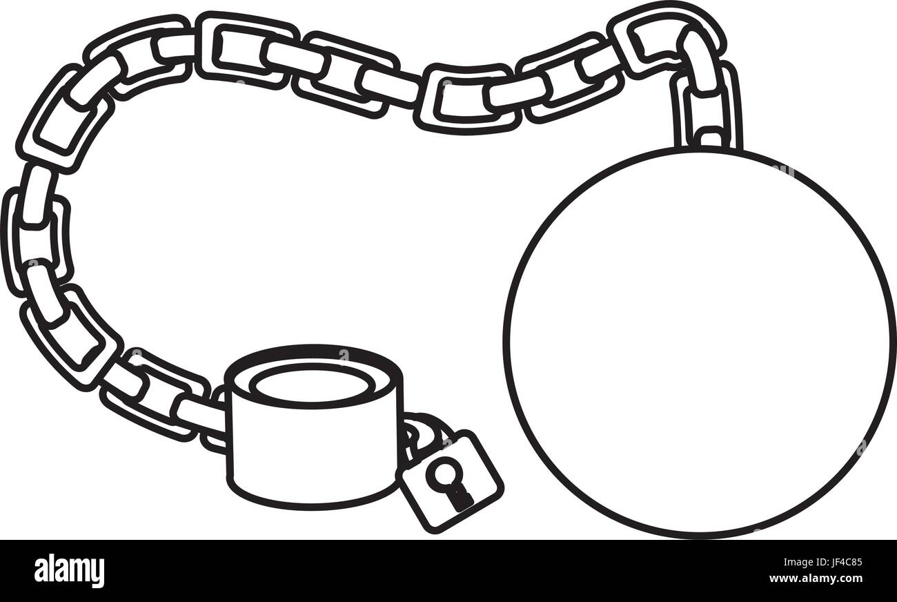 Prison Ball And Chain Black And White High Resolution Stock Photography ...