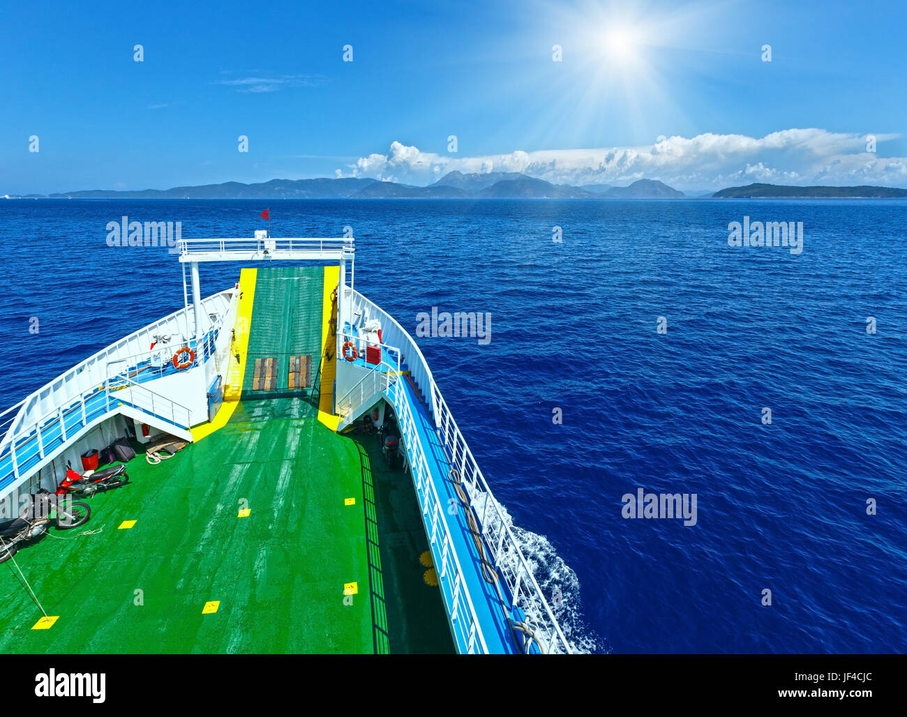 Sea summer view from ferry (Greece Stock Photo - Alamy