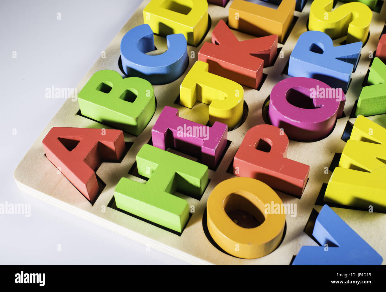 Latin alphabet multicolored letters Stock Photo - Alamy