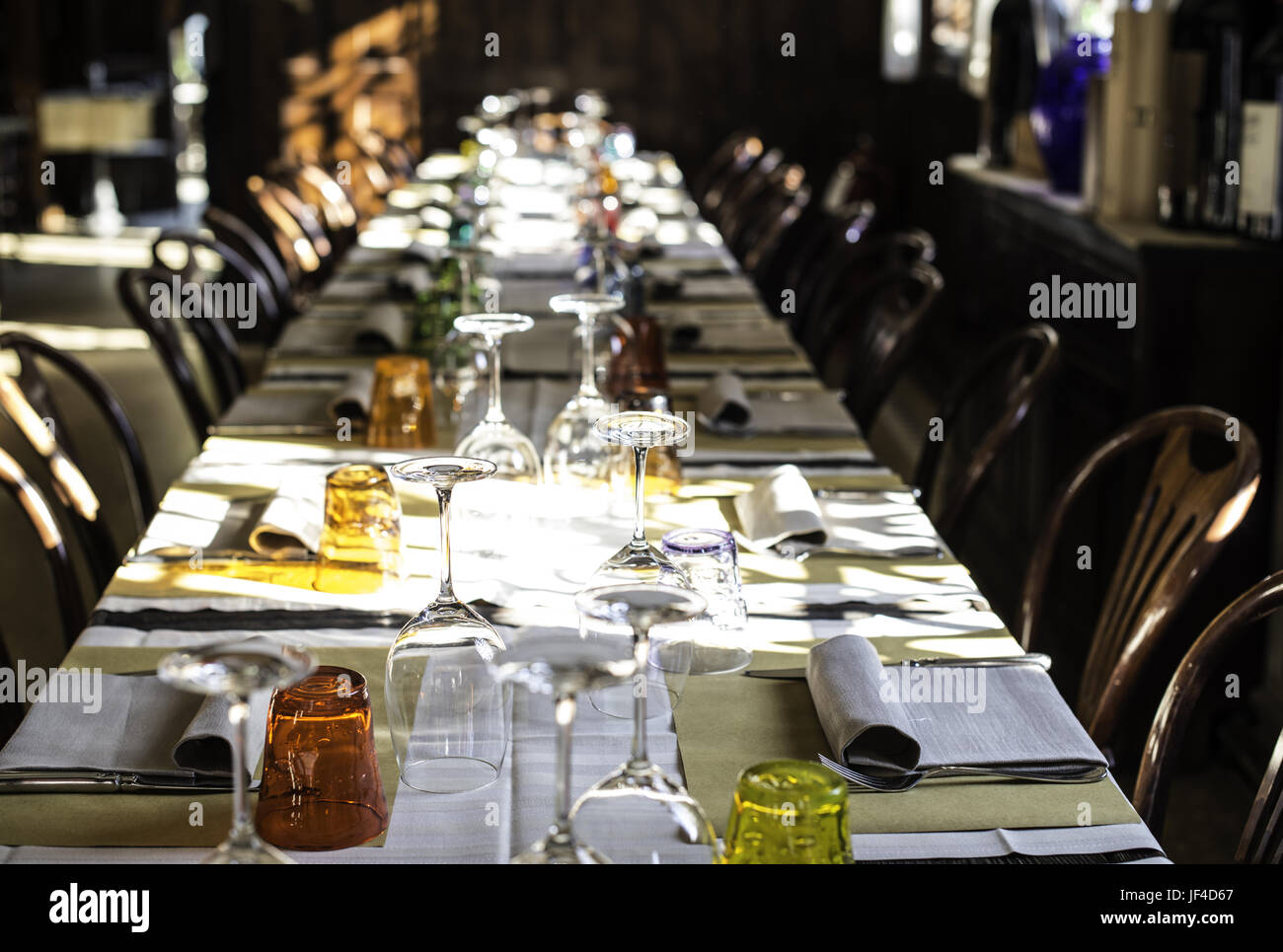 Table in an Italian restaurant Stock Photo - Alamy