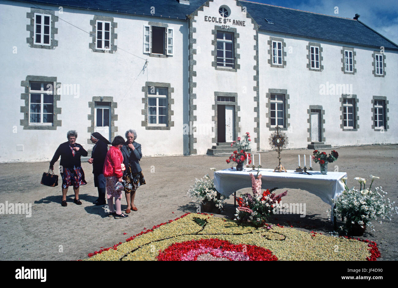 Roman Catholic Holy day in village of Lampaul, Island of Ushant ...