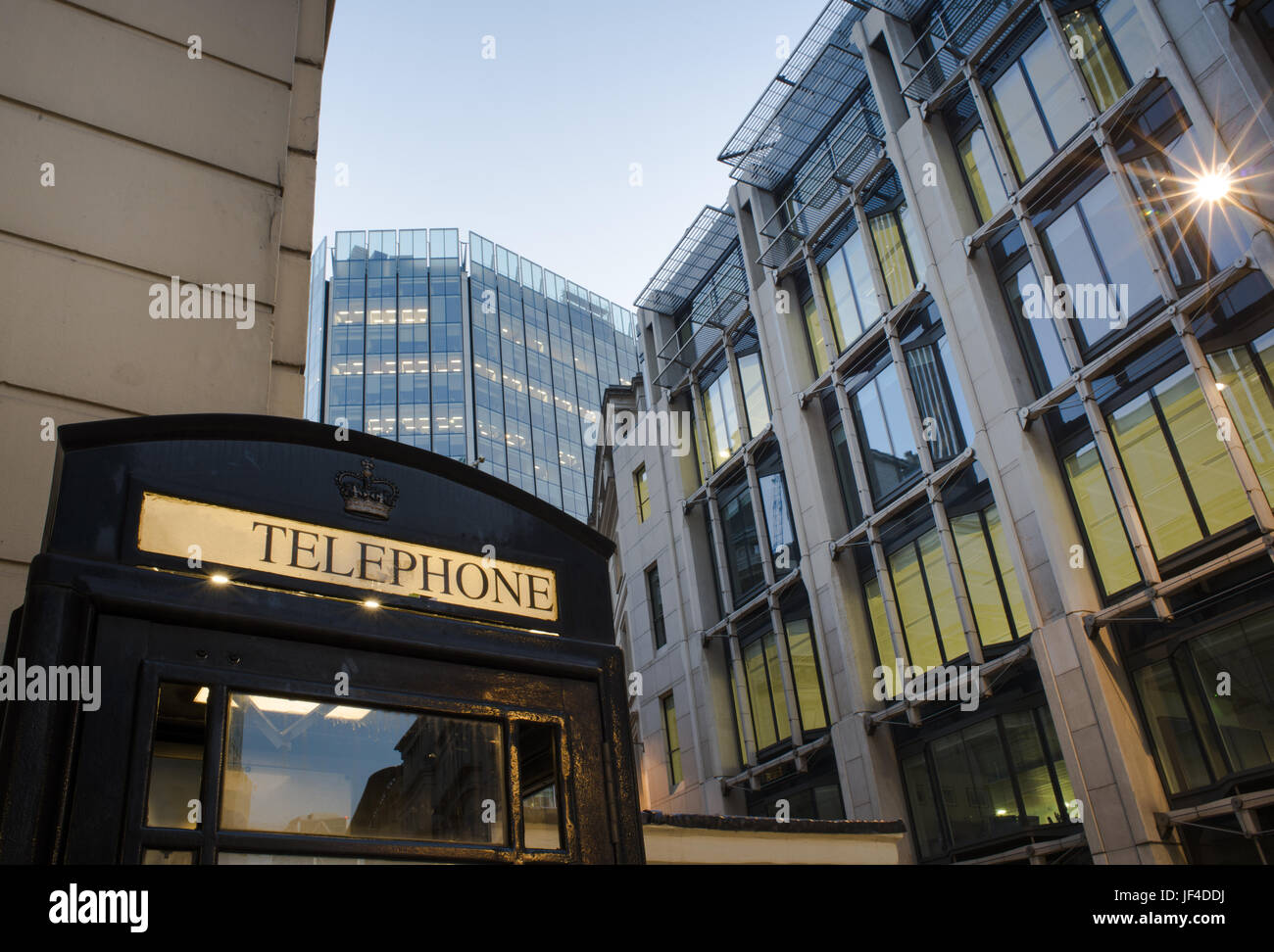 Phone cabine in City of London Stock Photo - Alamy