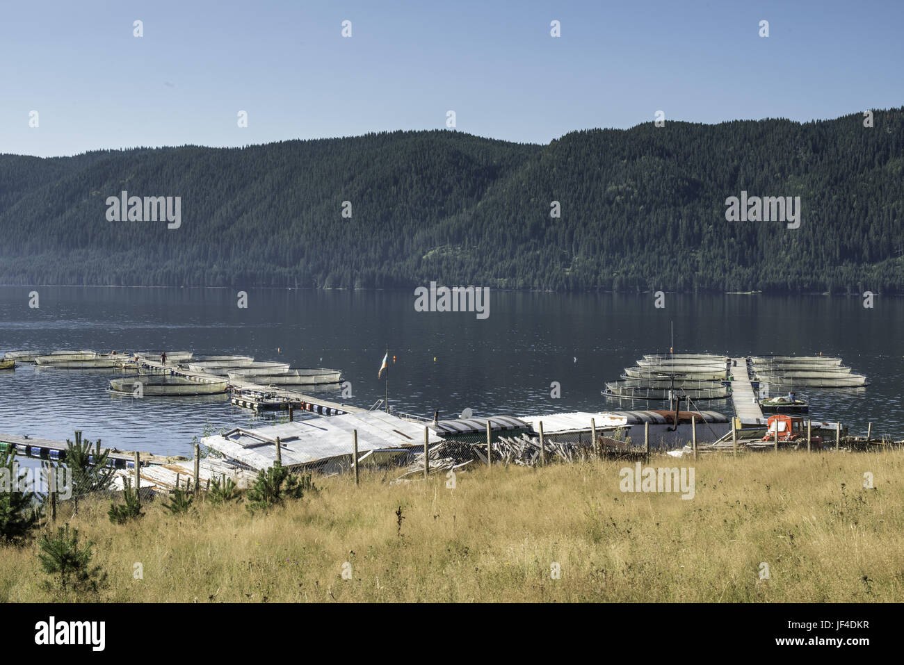 Cages for fish farming Stock Photo - Alamy