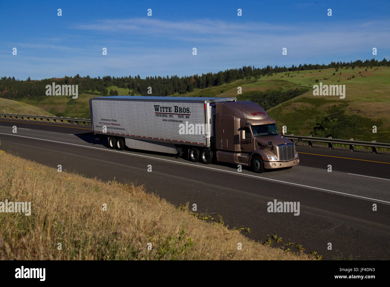 Witte Bros Transportation / Gold Peterbilt Stock Photo - Alamy