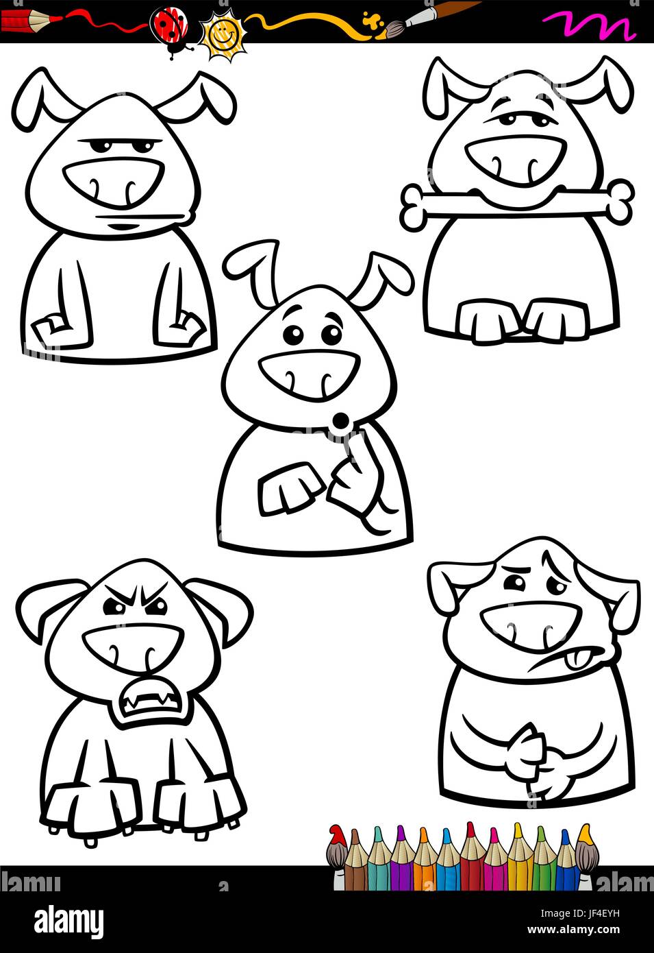 Cartoon illustration funny surprised dog Stock Vector Images - Alamy