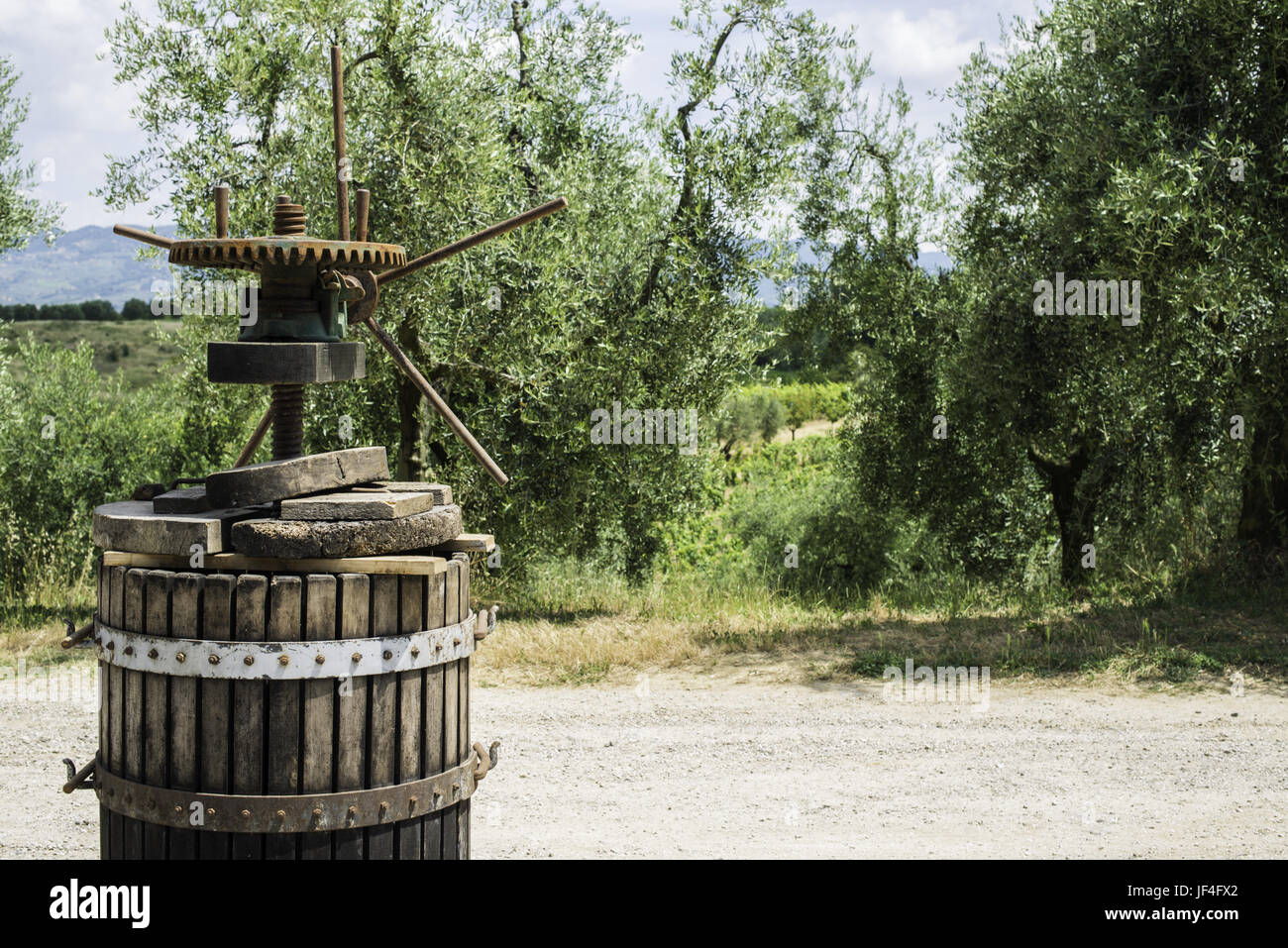 Olive press vintage machine hi-res stock photography and images - Alamy
