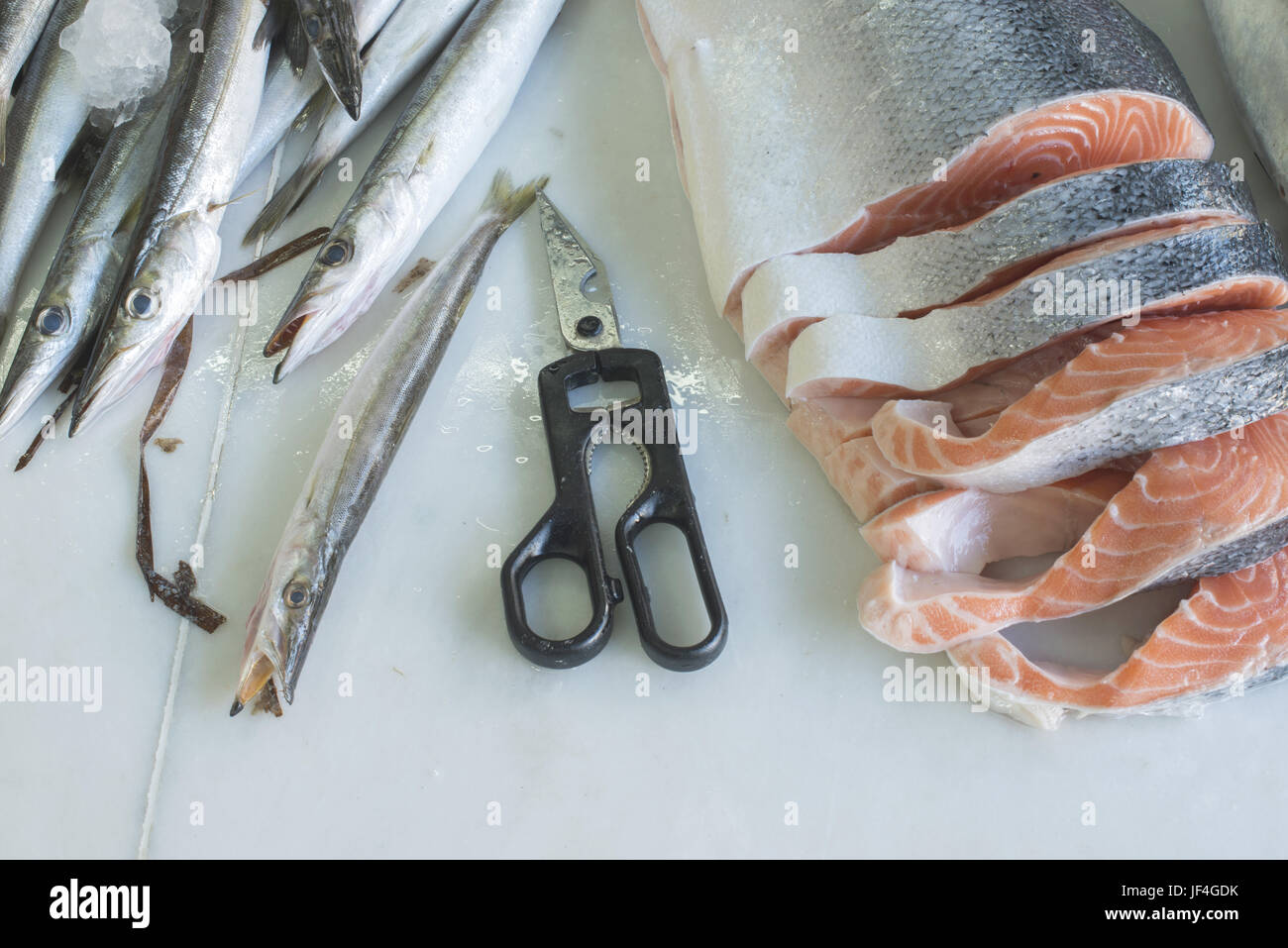 Salmon in store Stock Photo - Alamy