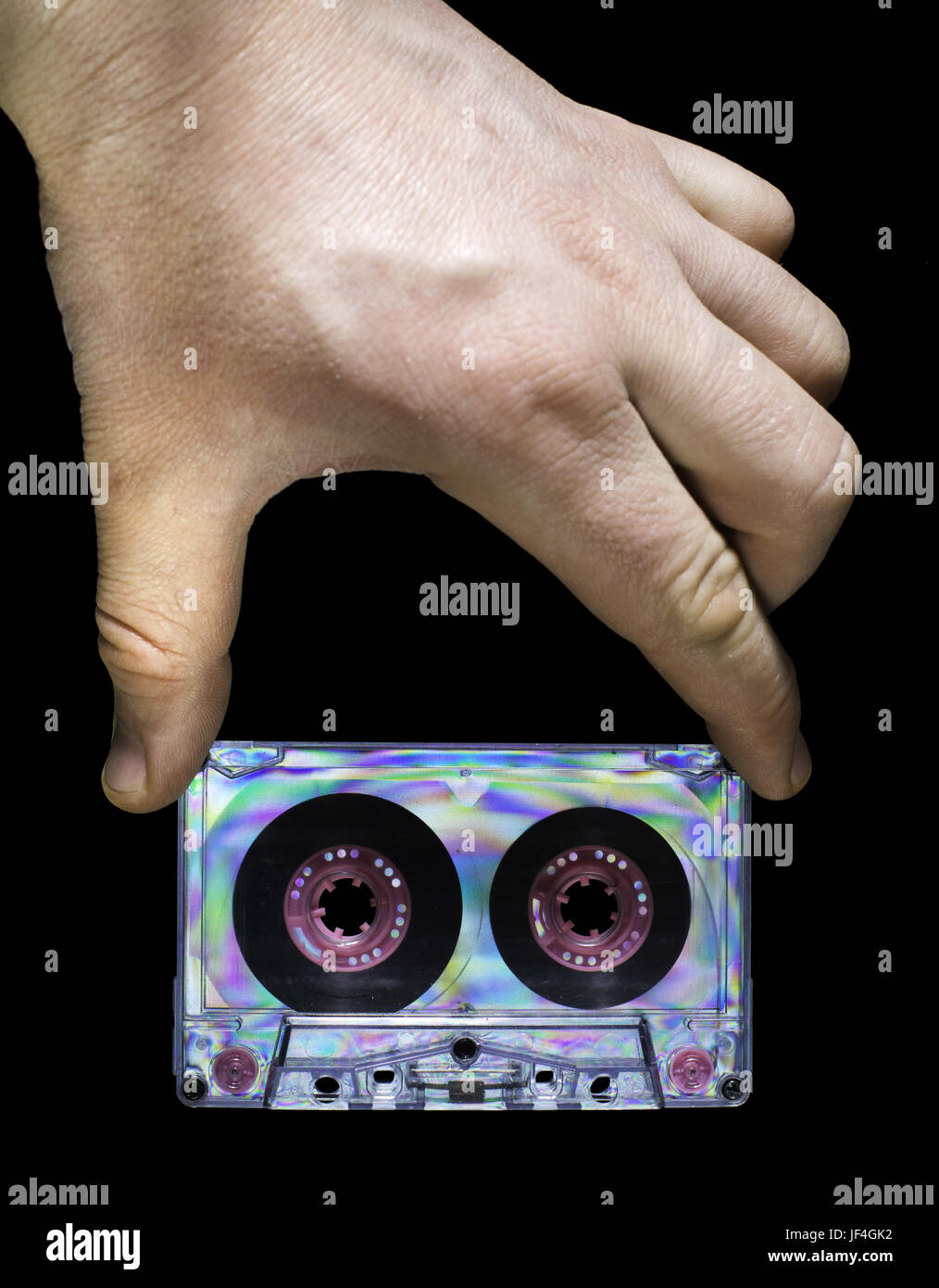 Hand holding vintage cassette tape Stock Photo - Alamy
