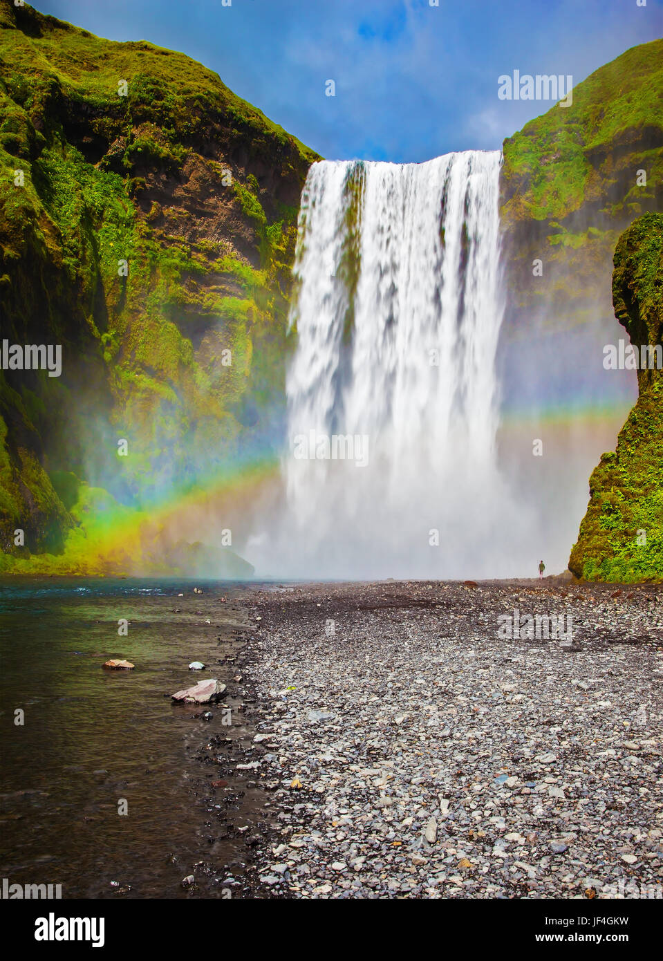 The famous waterfall Skógafoss Stock Photo - Alamy