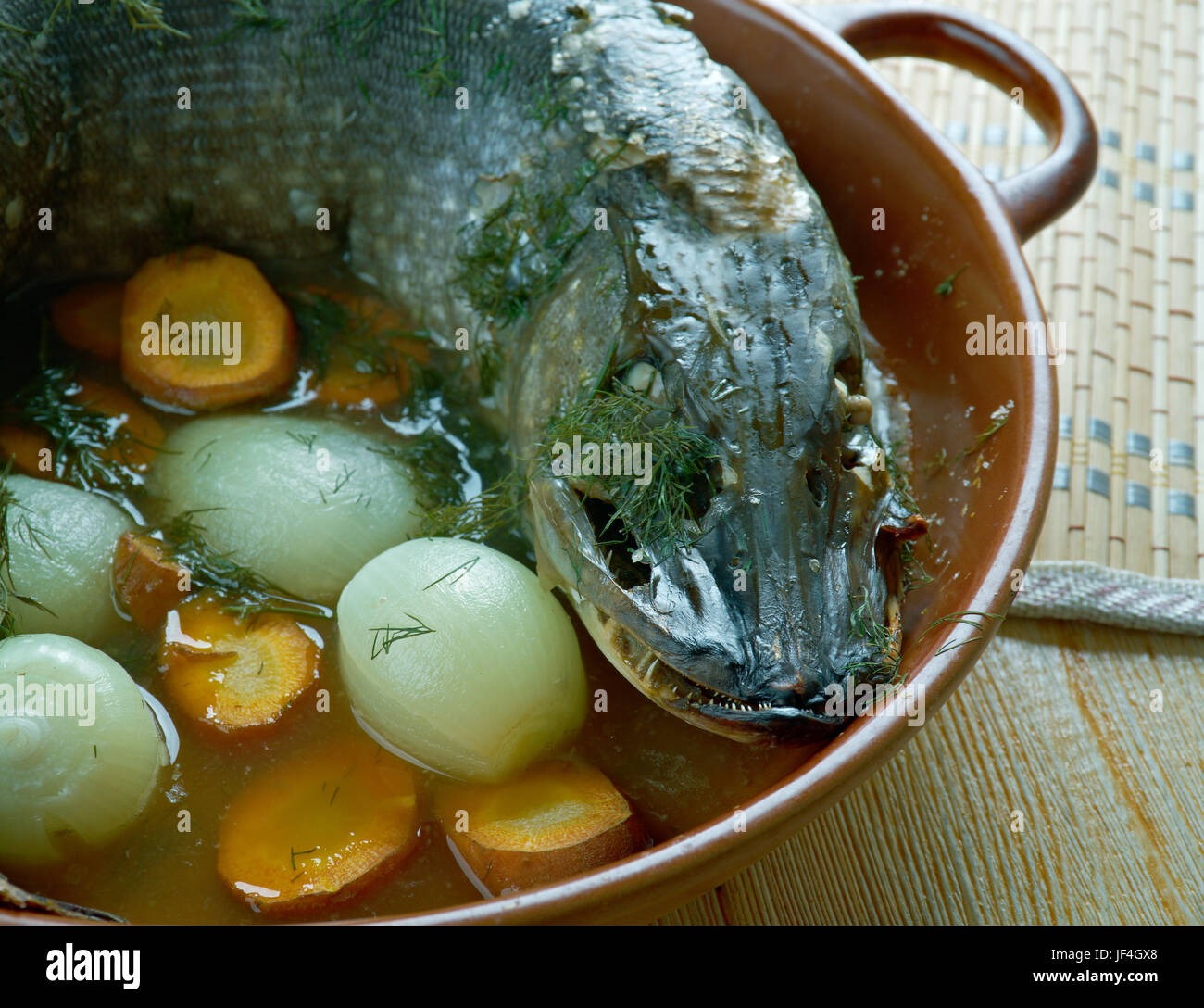 Baked pike in Finnish Stock Photo - Alamy