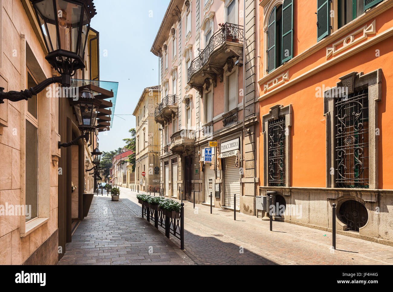 Ancient central baroque street in Turin Stock Photo - Alamy