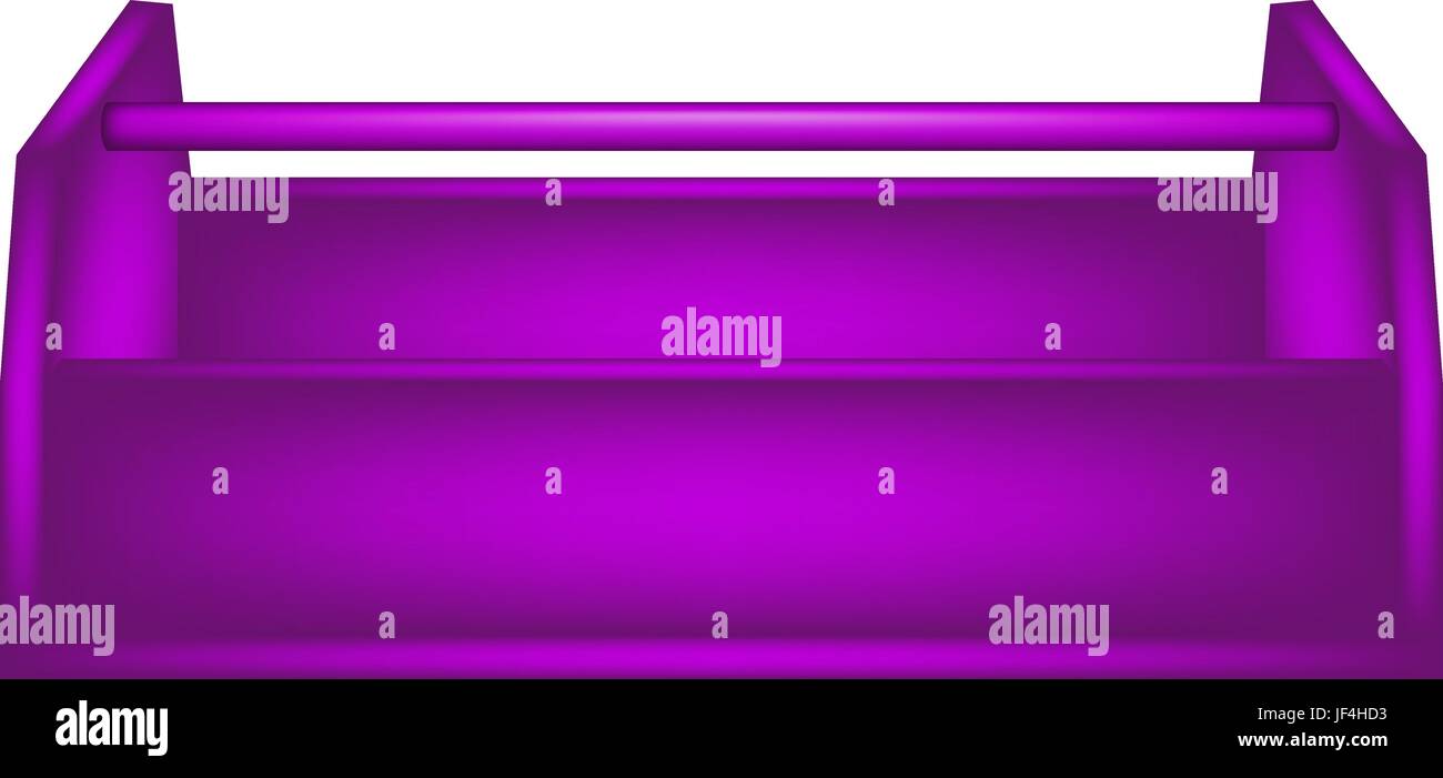 Empty wooden toolbox in purple design on white background Stock Vector ...