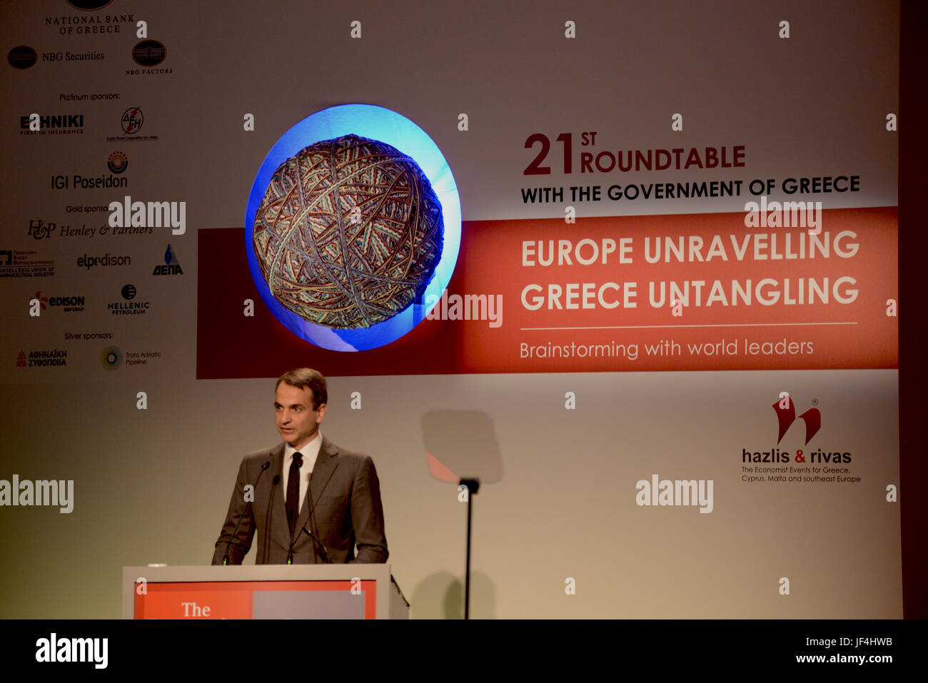 Athens, Greece. 28th June, 2017. Kyriakos Mitsotakis leader of the main ...