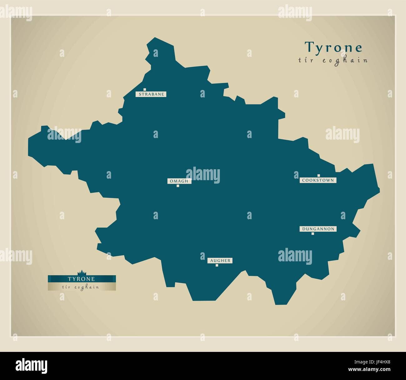 modern map - tyrone uk Stock Vector Image & Art - Alamy