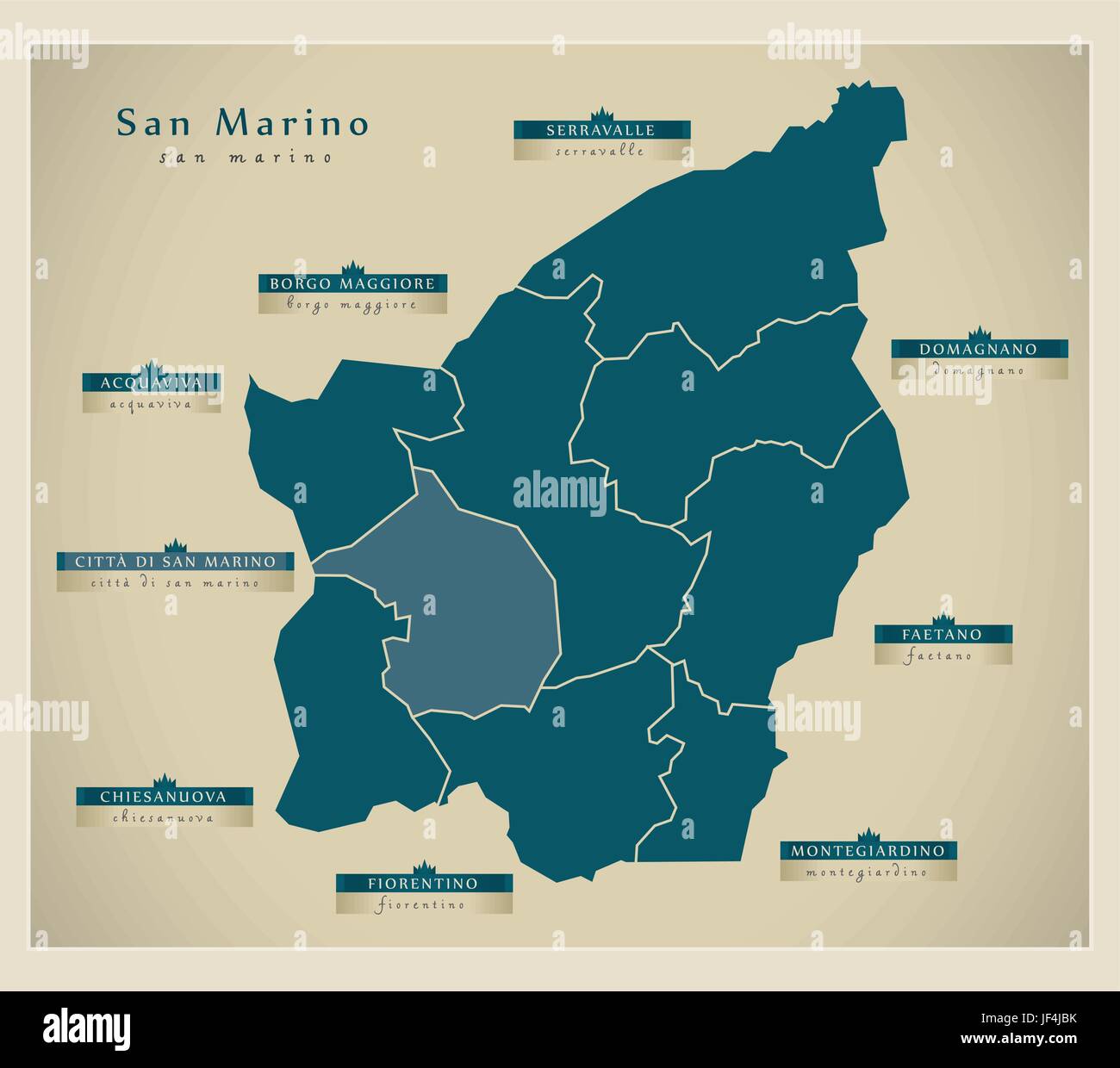 modern map - san marino with municipalities sm Stock Vector Image & Art ...