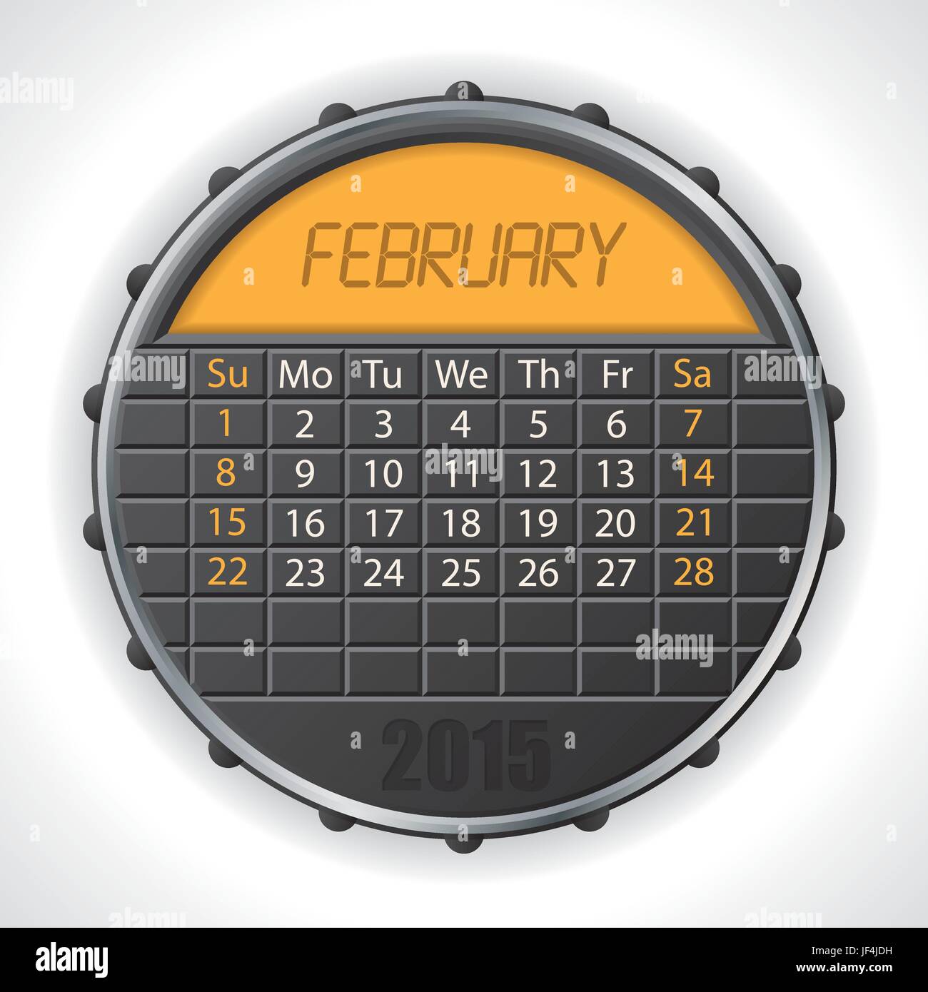 February month calendar Stock Vector Images - Alamy