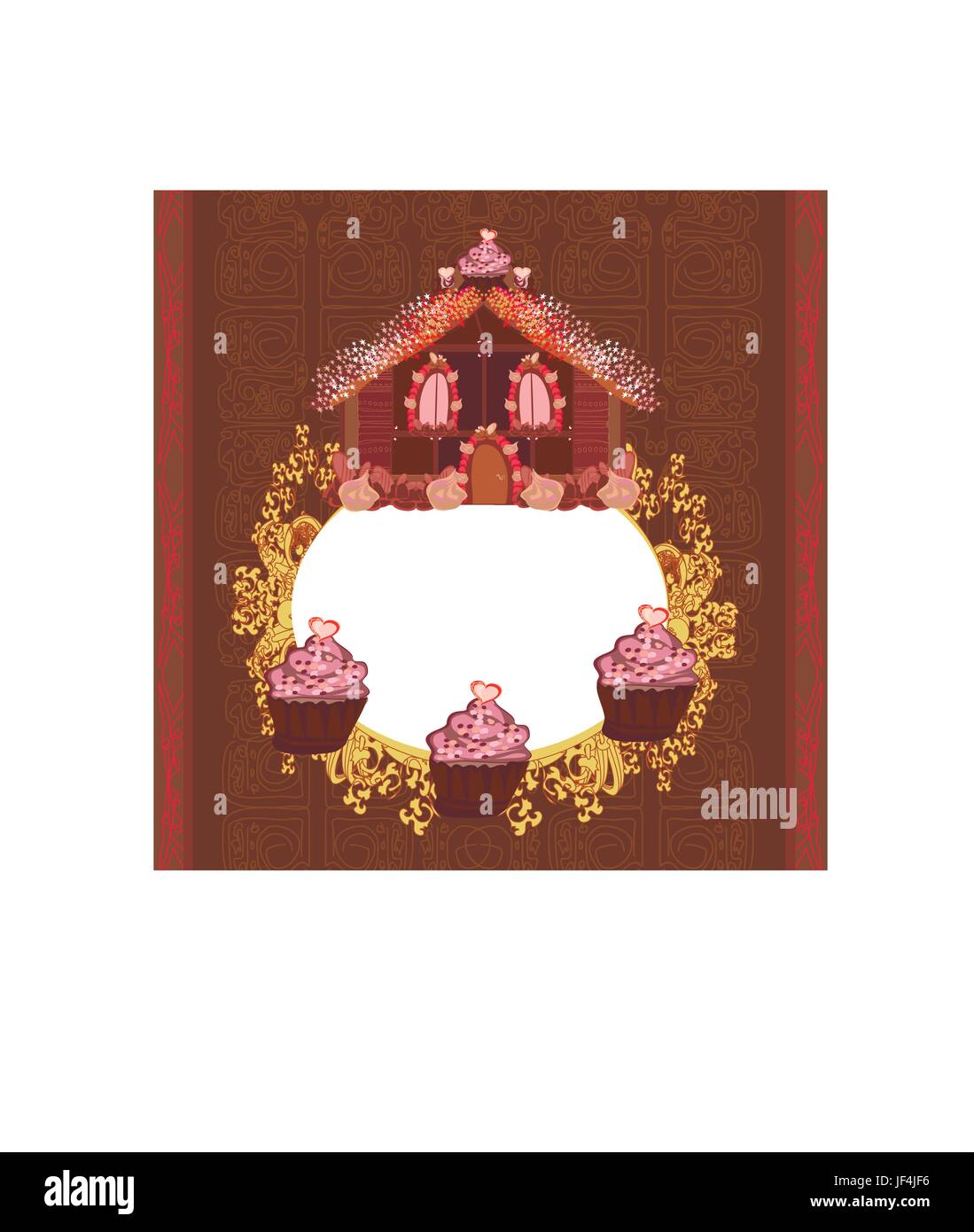 gingerbread house,vintage frame Stock Vector Image & Art - Alamy