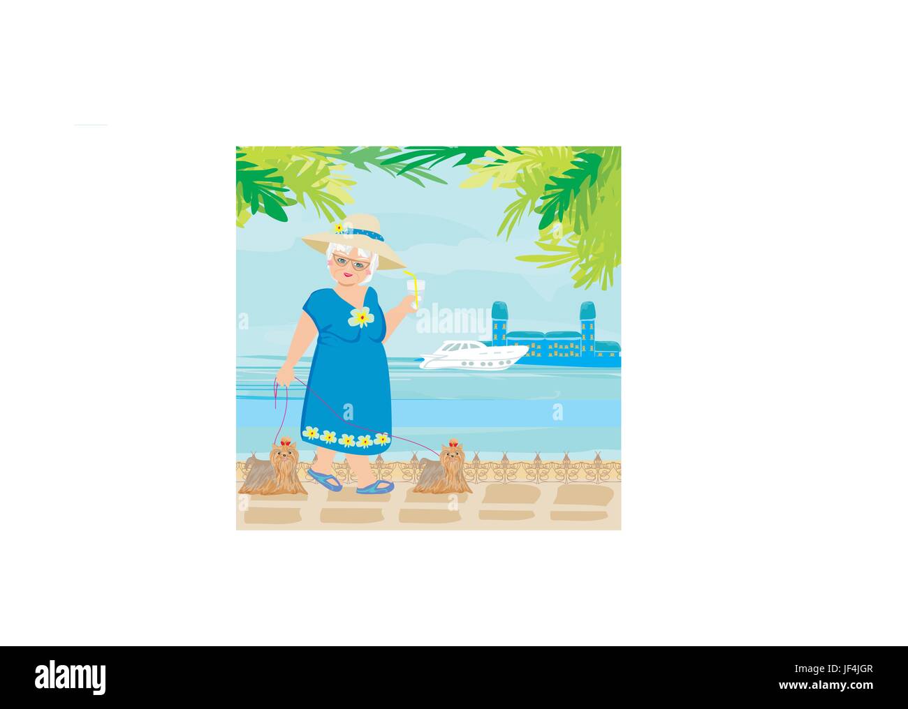 Woman beach summer smiling Stock Vector Images - Alamy