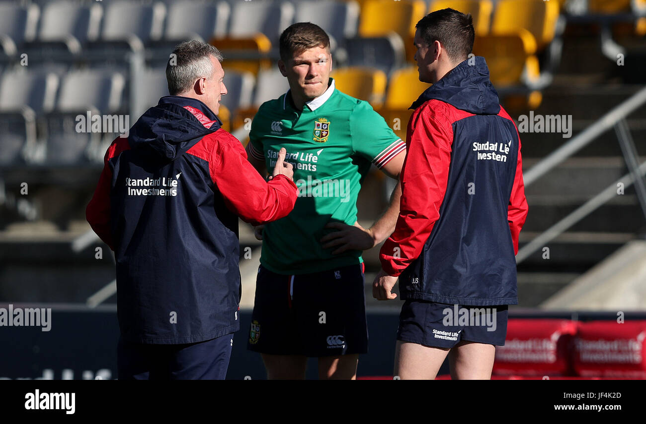 British and Irish Lions Owen Farrell and Jonny Sexton during the ...
