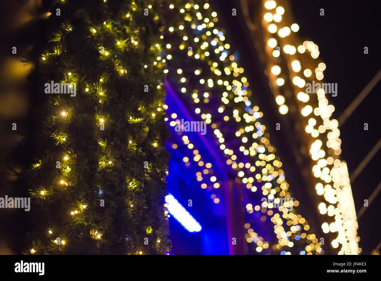 Christmas lights in shopping center Stock Photo - Alamy