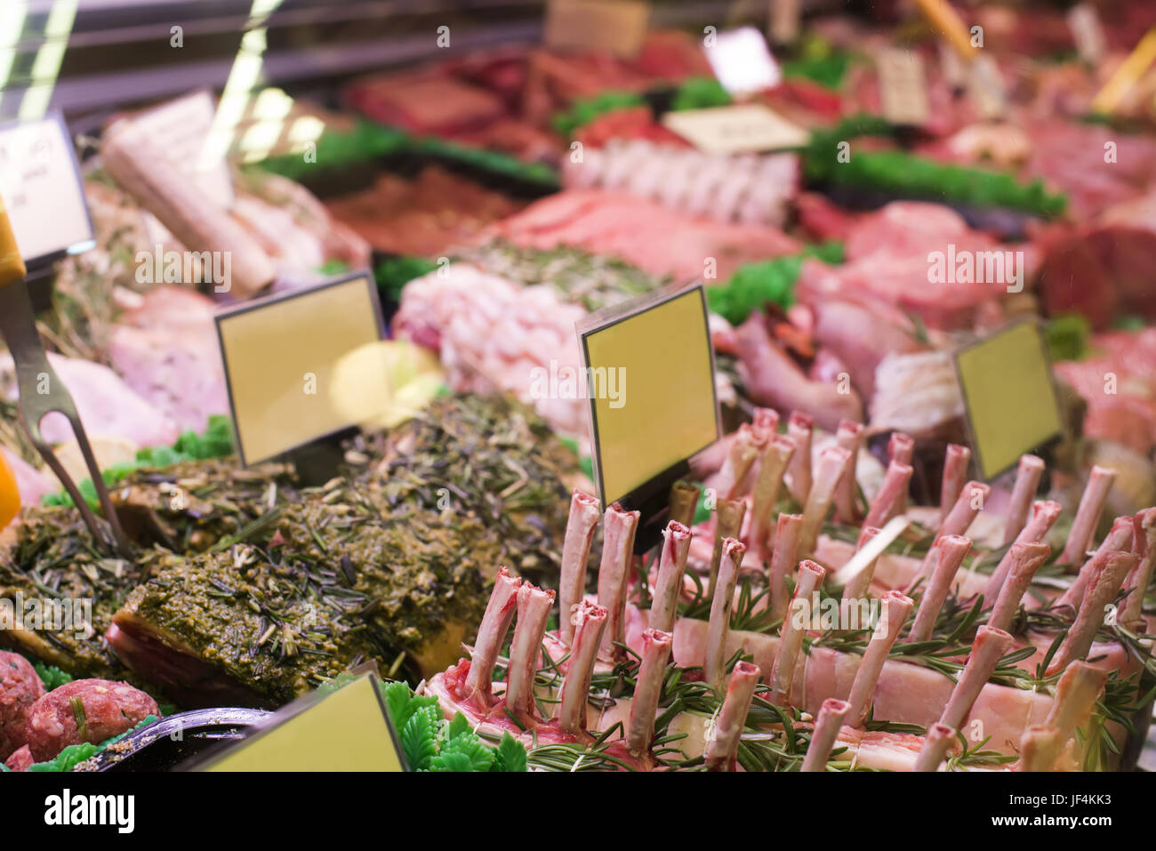 Butchers shop window display of sausages hi-res stock photography and ...