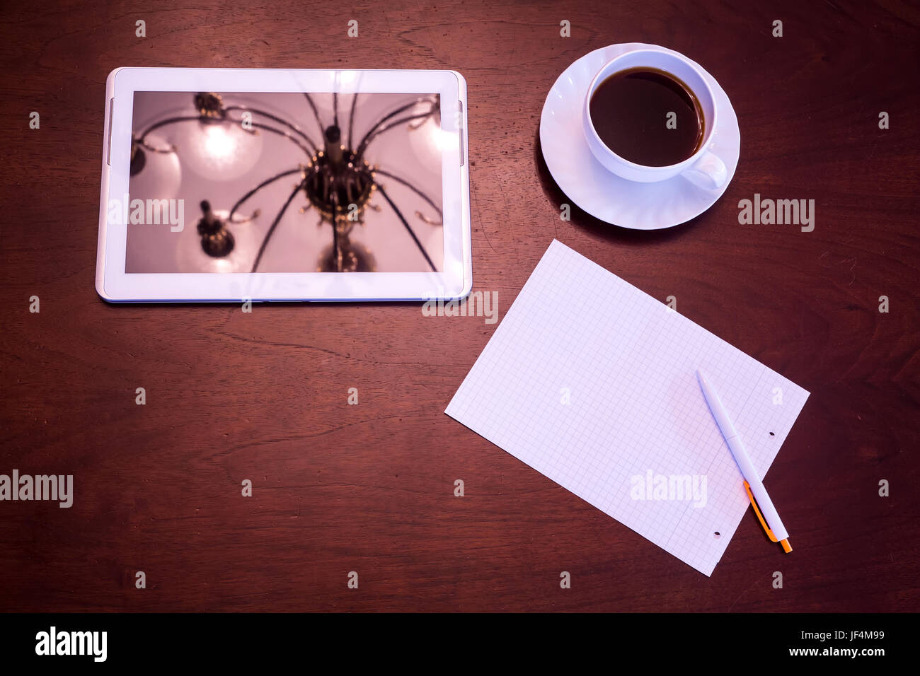 Classical Coffee and Tablet PC Stock Photo - Alamy