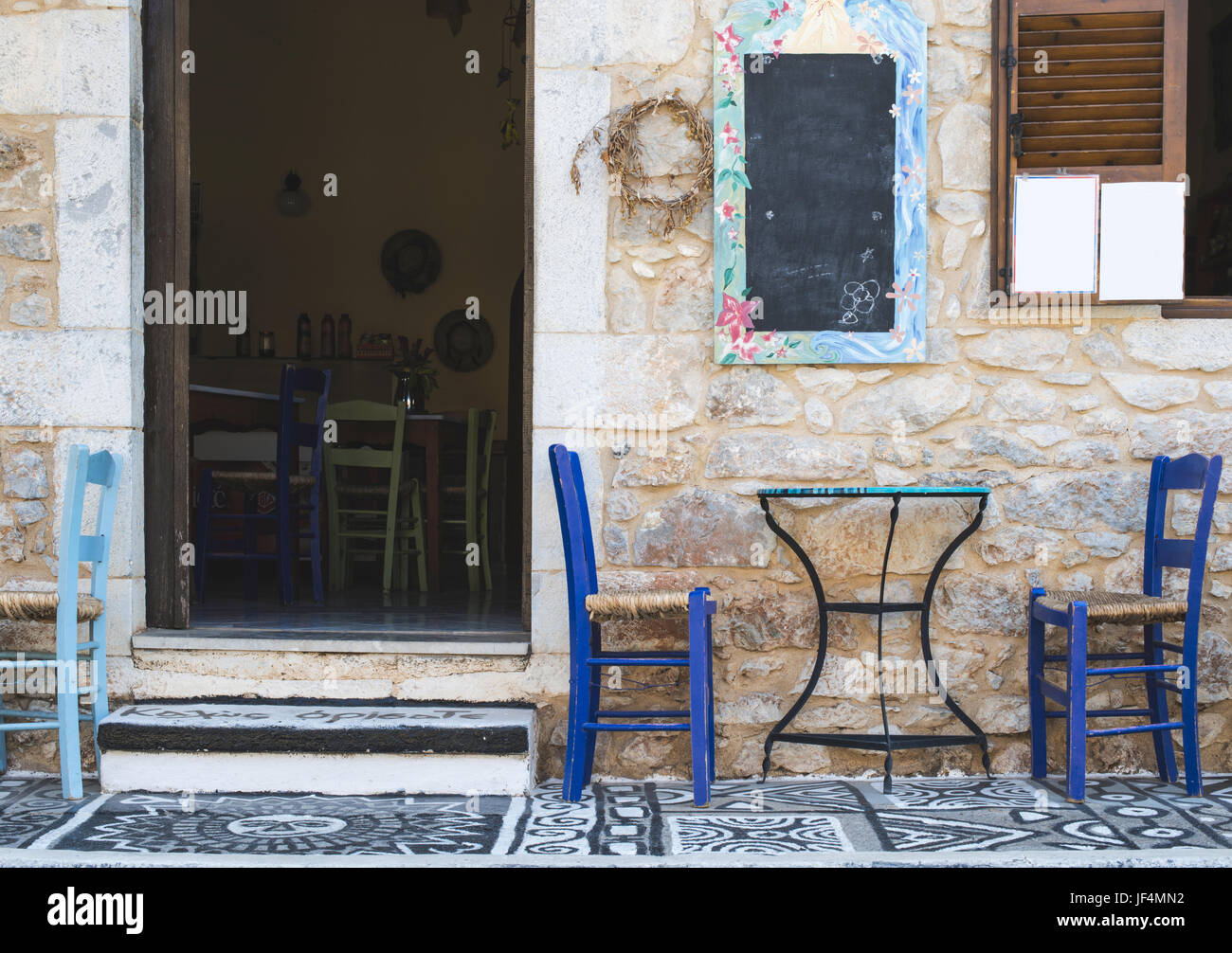 Interior of traditional greek restaurant and coffee shop hi-res stock ...