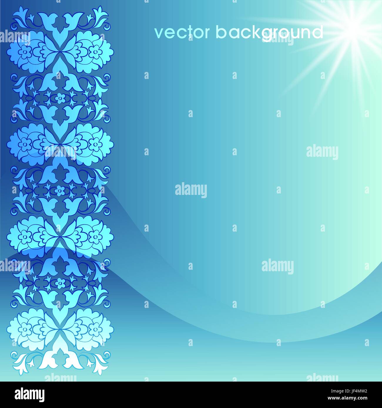 antique, traditional, turkish, pattern, anatolia, floral, border, blue ...