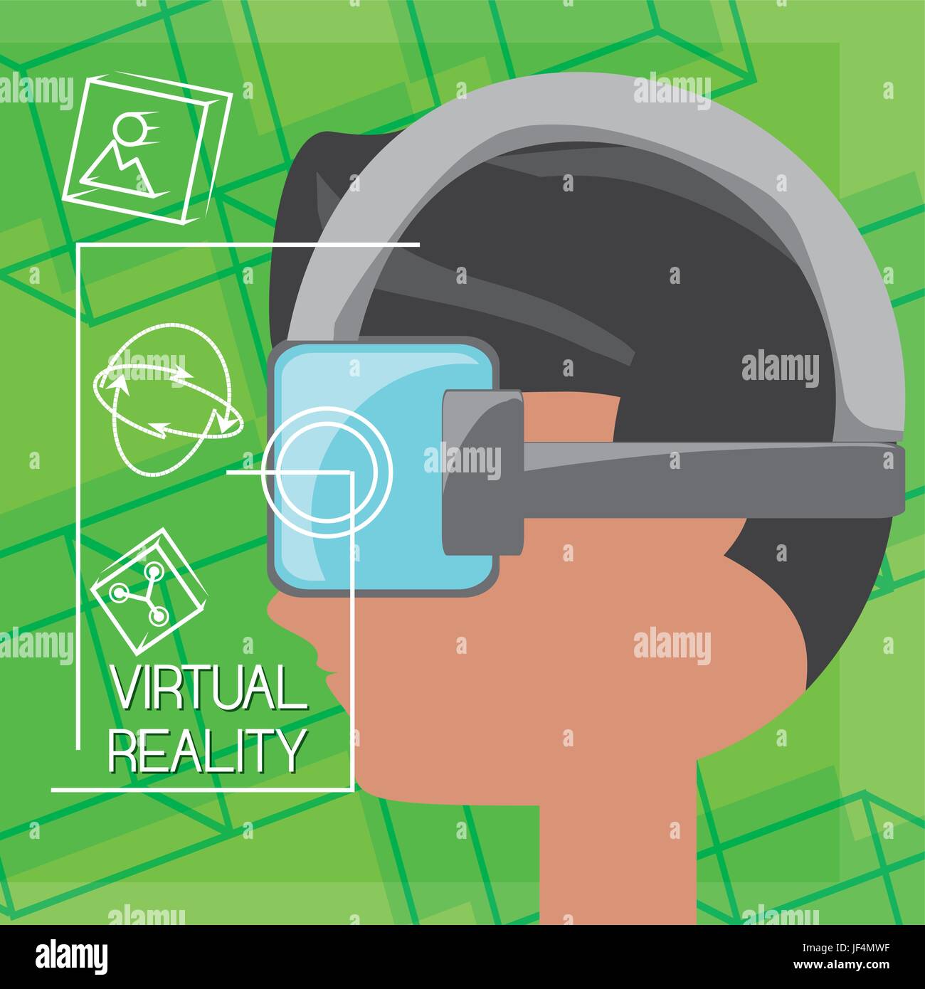 Boy playing virtual reality Stock Vector Images - Alamy