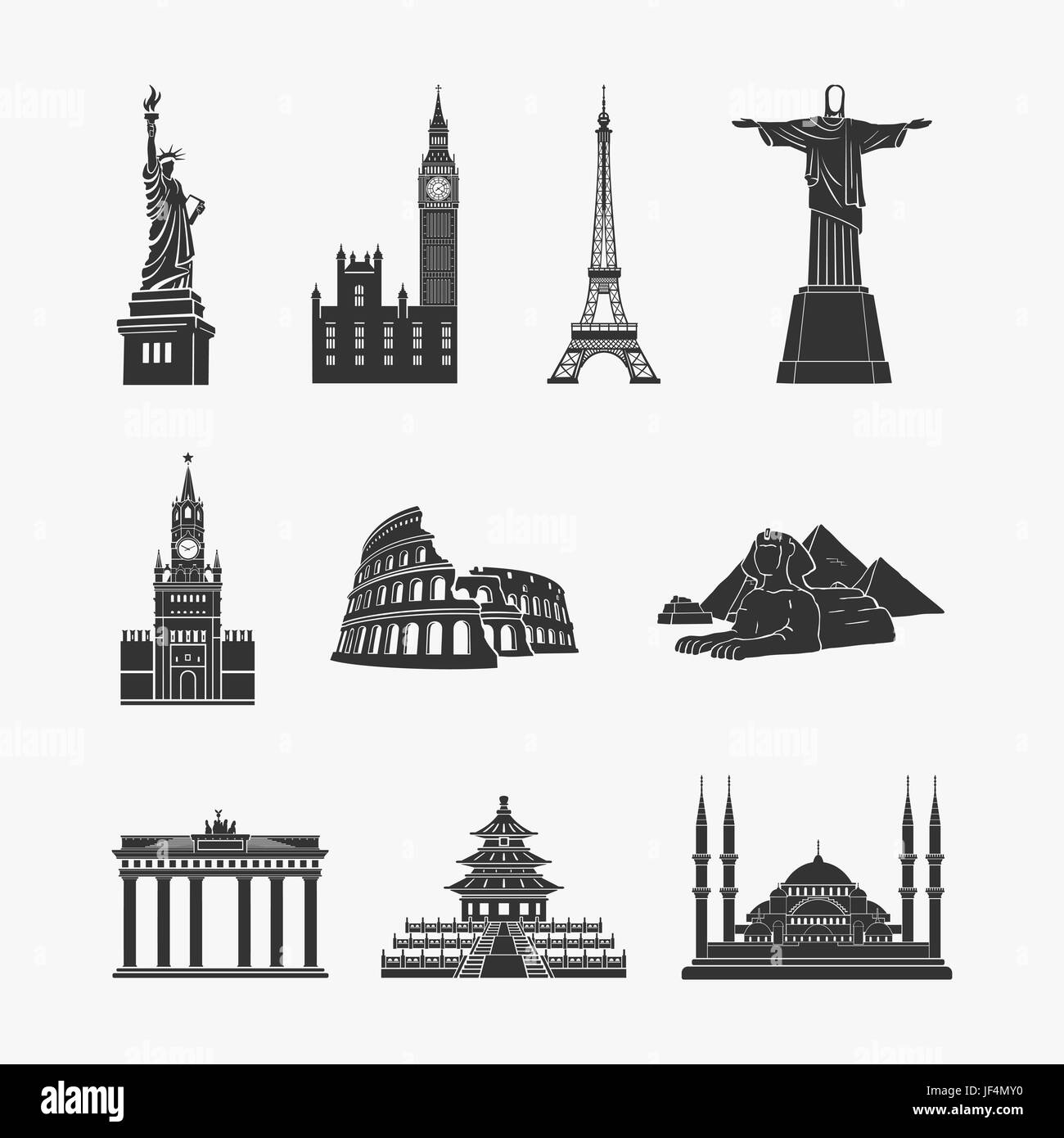 World landmarks vector hi-res stock photography and images - Alamy