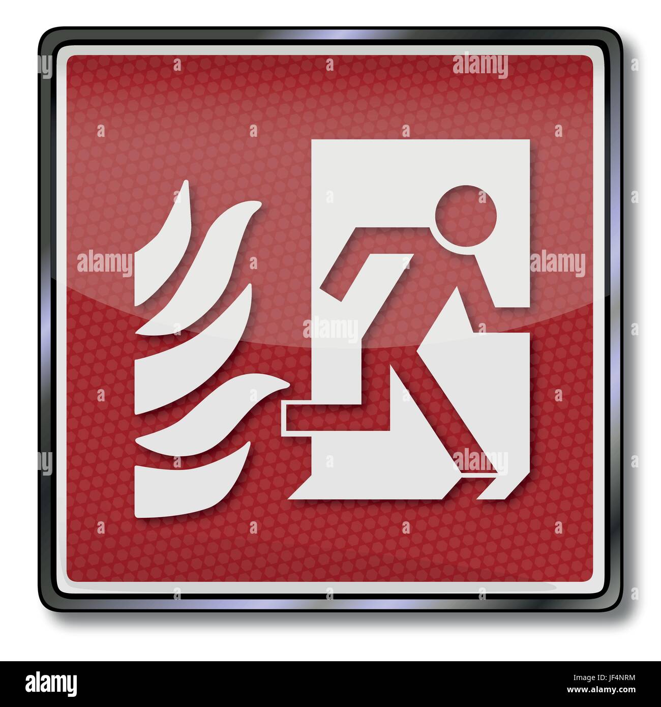 with fire escape sign and emergency exit to the right Stock Vector ...