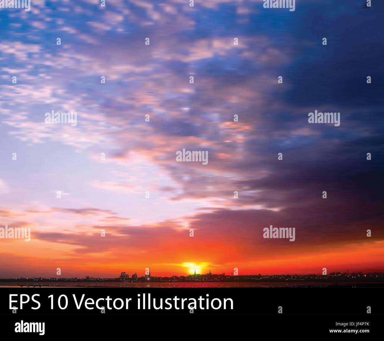 Nighttime river view Stock Vector Images - Alamy