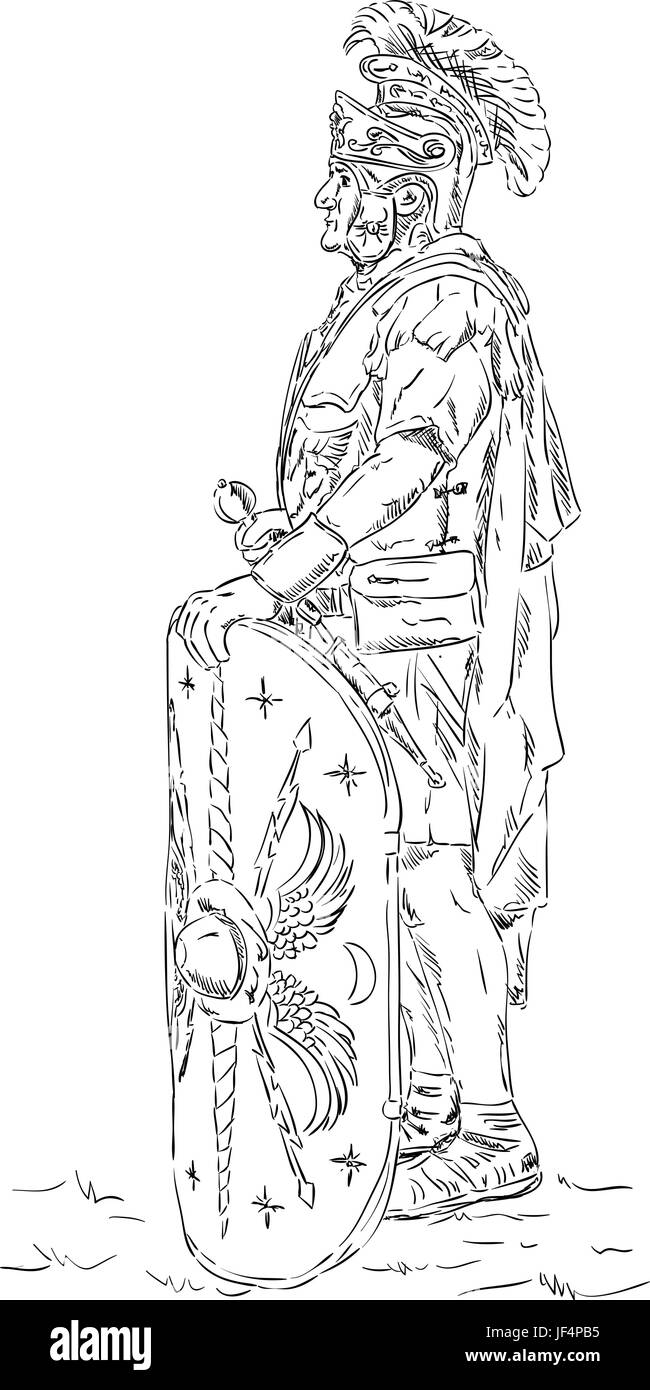 colour, illustration, paint, outline, draw, roman, legionnaire, vector ...