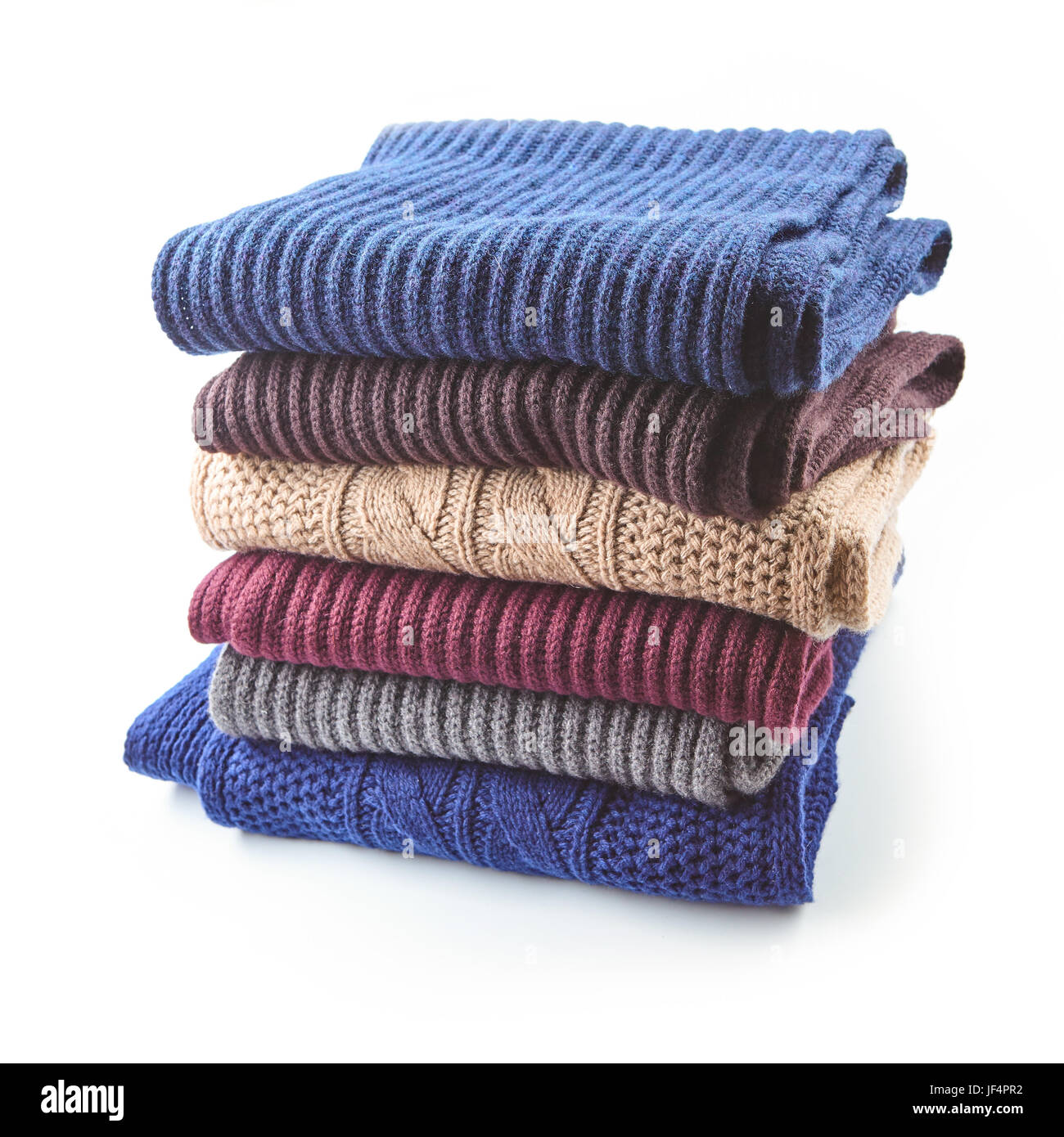 Knitted Color Clothes in stack Stock Photo - Alamy