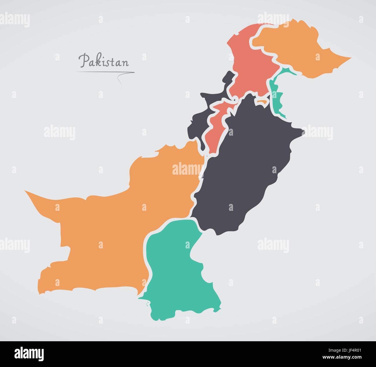 Pakistan map vector hi-res stock photography and images - Alamy