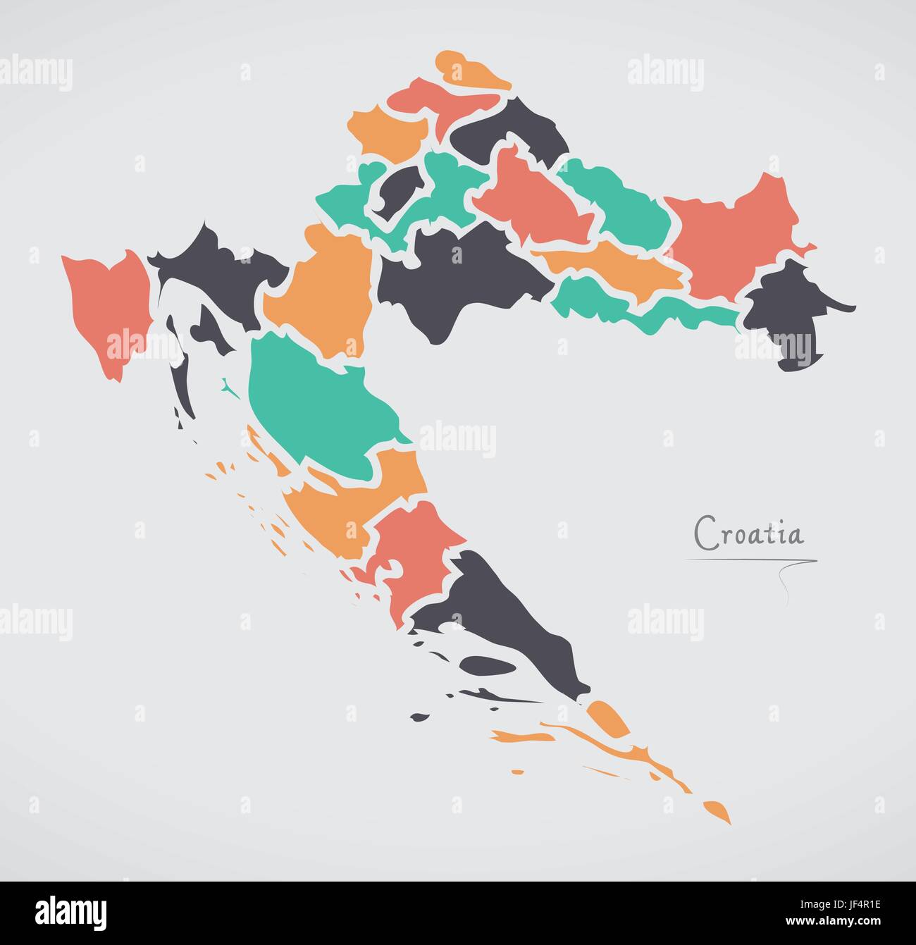 Croatia map Stock Vector Images - Alamy