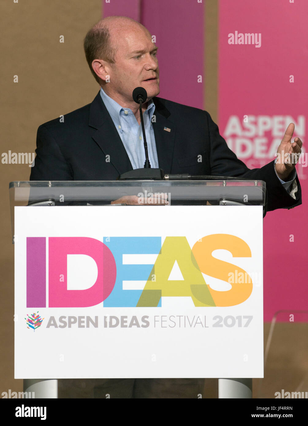 Aspen, Colorado, USA. 25th June, 2017. CHRISTOPHER COONS, US Senator (D ...