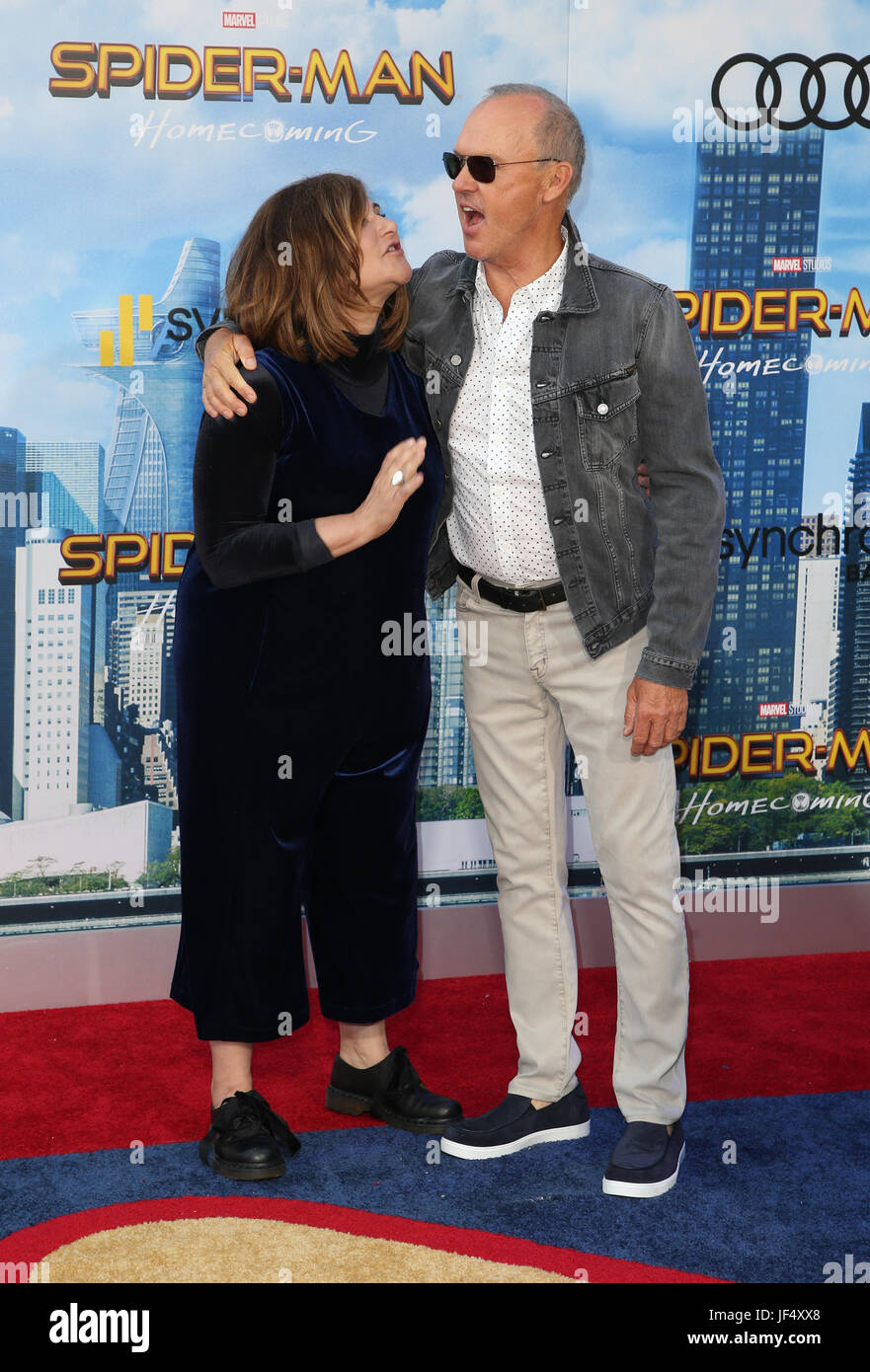 Hollywood, California, USA. 28th June, 2017. Amy Pascal, Michael Keaton ...