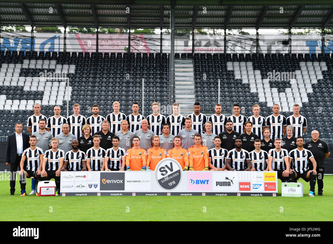 The SV Sandhausen squad- (front row, left to right) Leart Paqarada ...